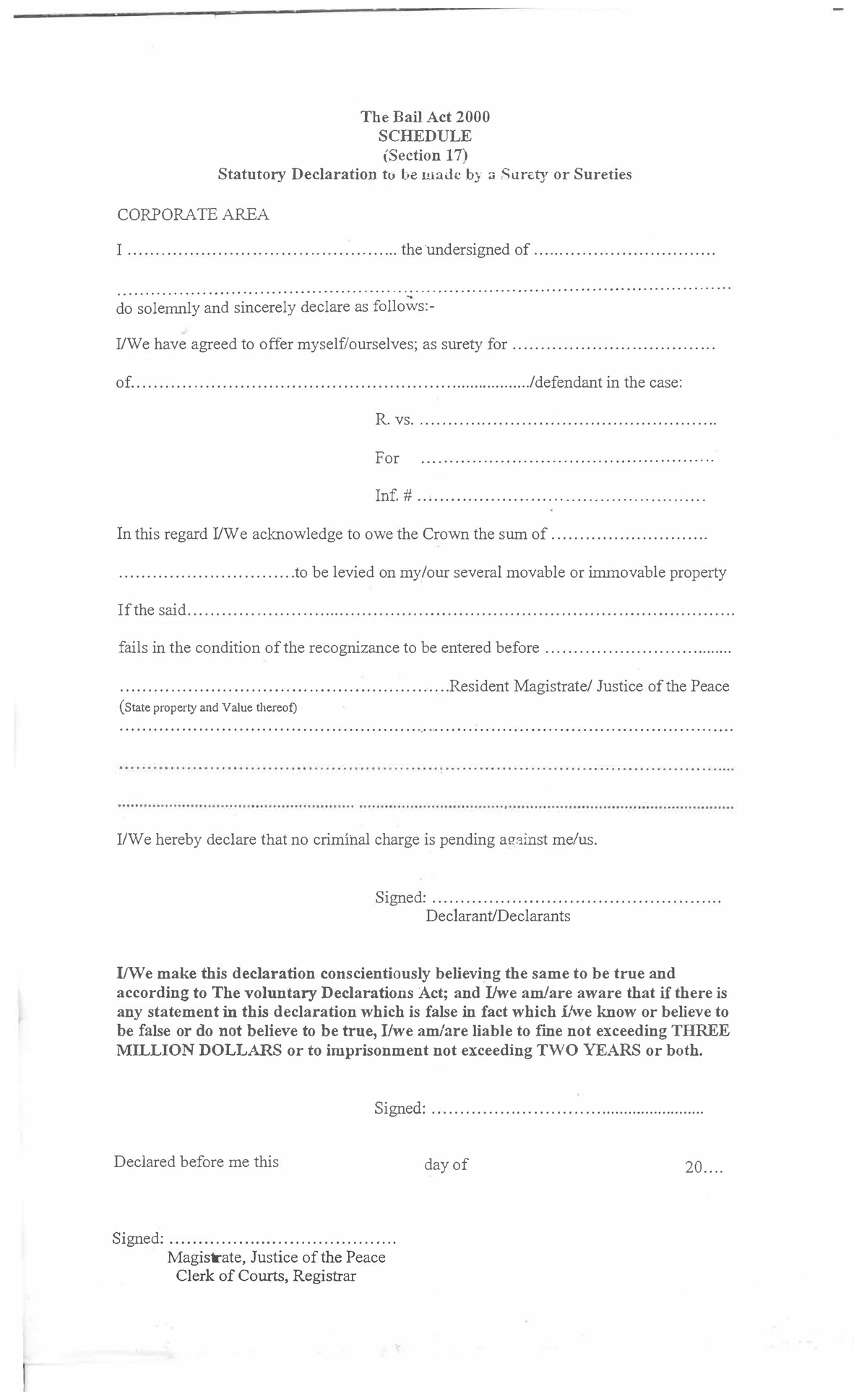 Bail Act 2000 - bail notes - The Bail Act 2000 SCHEDULE (Section 17 ...