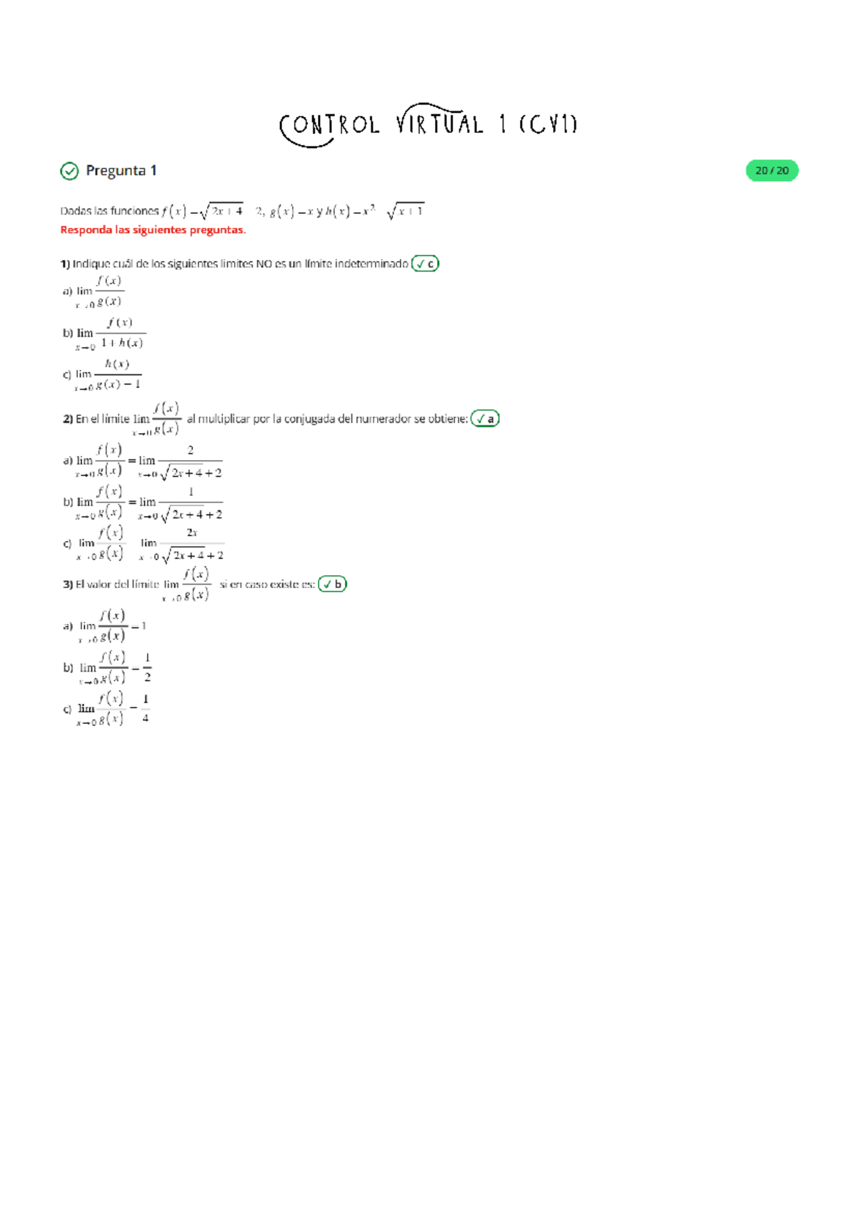 Control Virtual 1 (CV1) - Calculo1 - Control Virtual 1 (cv 1 ) - Studocu