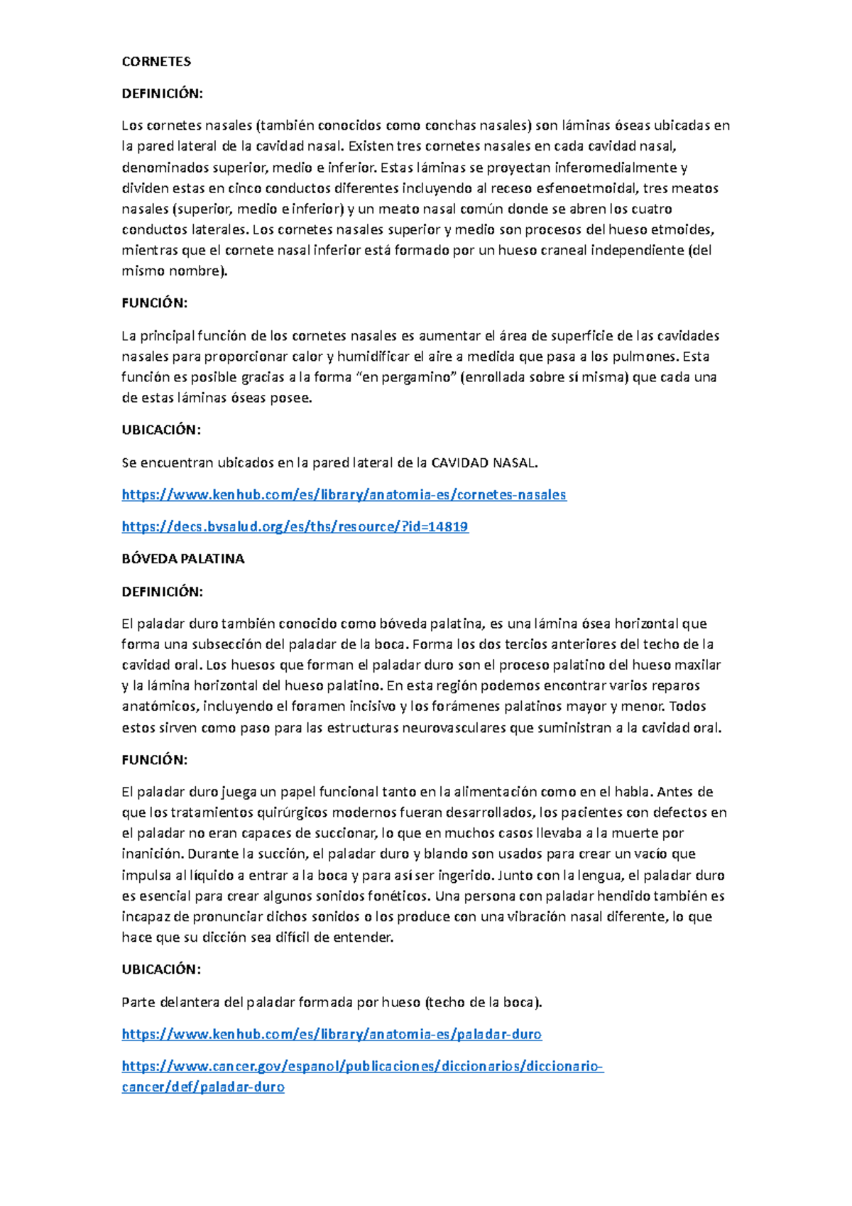 Anatomia - DESARROLLO - CORNETES DEFINICIÓN: Los cornetes nasales ...