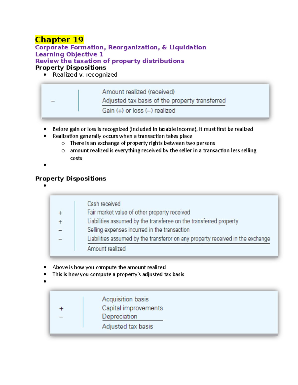 Ch. 19 notes - in class - Chapter 19 Corporate Formation ...