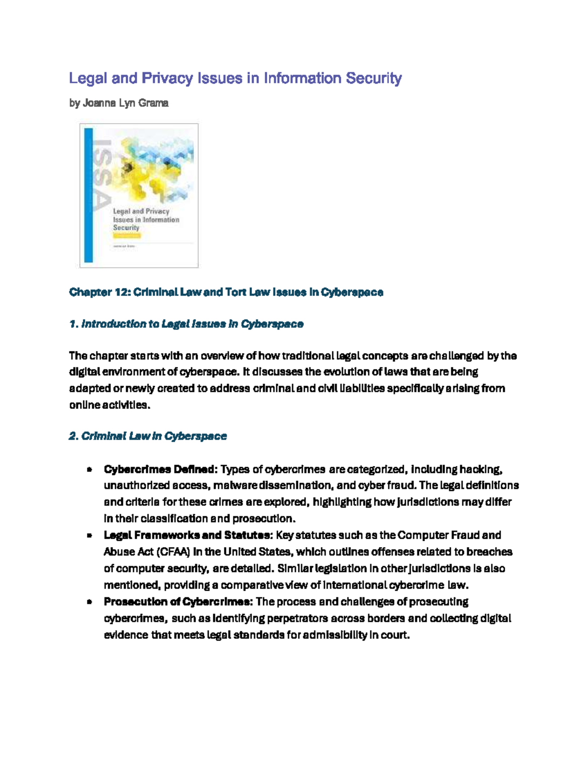 In-depth Summary of Chapter 12. Information Security Overview C841 ...
