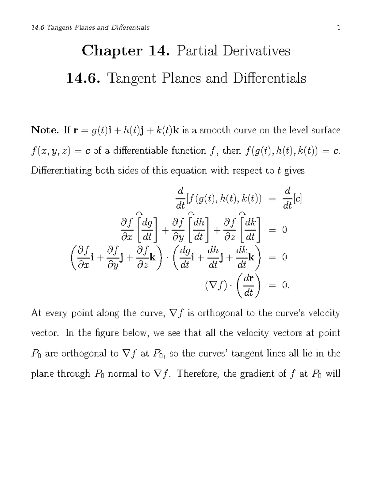 Tangent Planes and Differentials - Chapter 14. Partial Derivatives 14. Tangent Planes and - Studocu