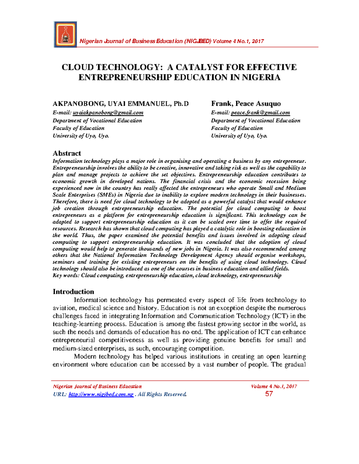 103 205 1 SM - Nigerian Journal of Business Education Volume 4 No, 201 ...
