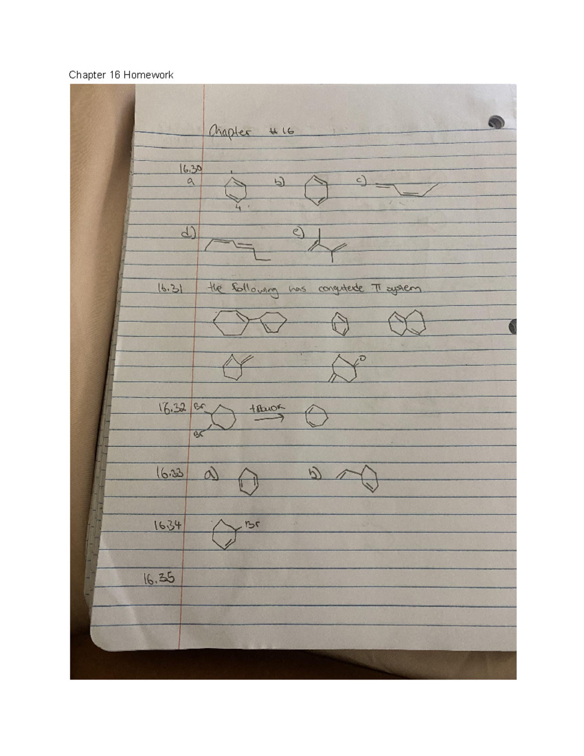Chapter 16 Hw - homework for orgo - SCC 252 - Chapter 16 Homework - Studocu