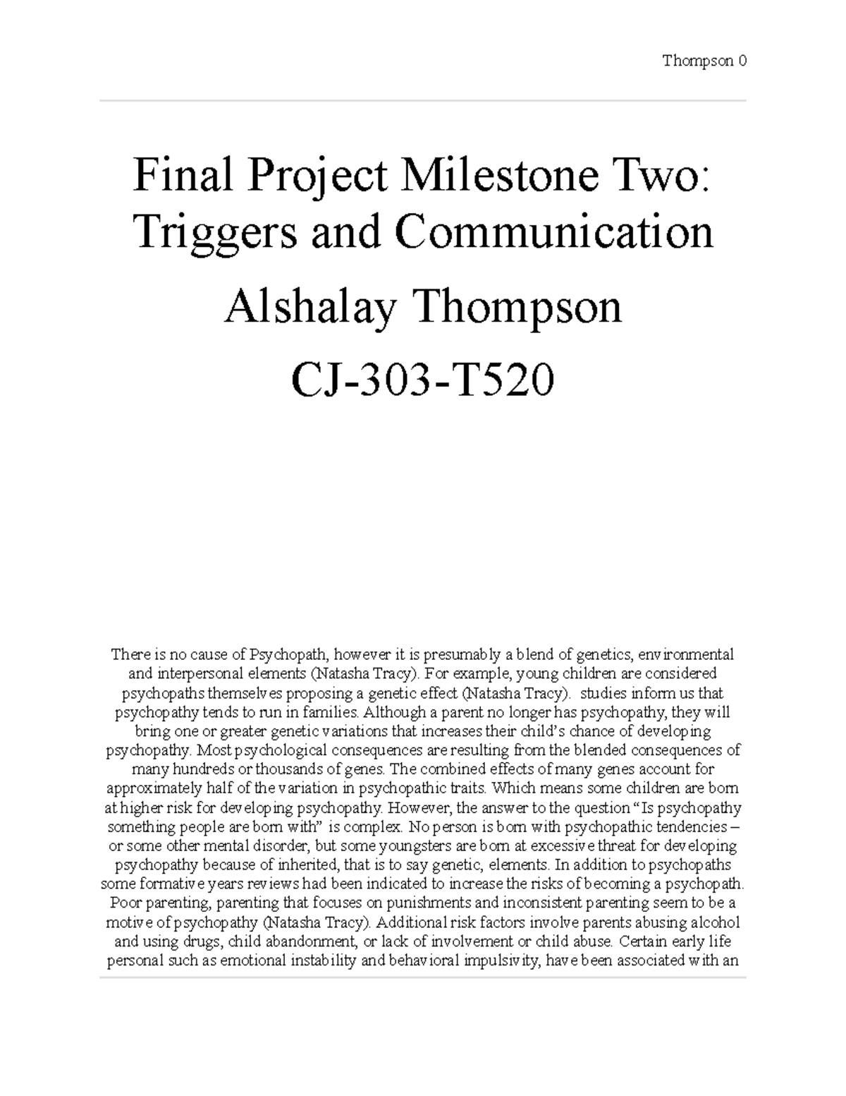 Final+Project+Milestone+Two+Triggers+and+Communication - Thompson 0 ...
