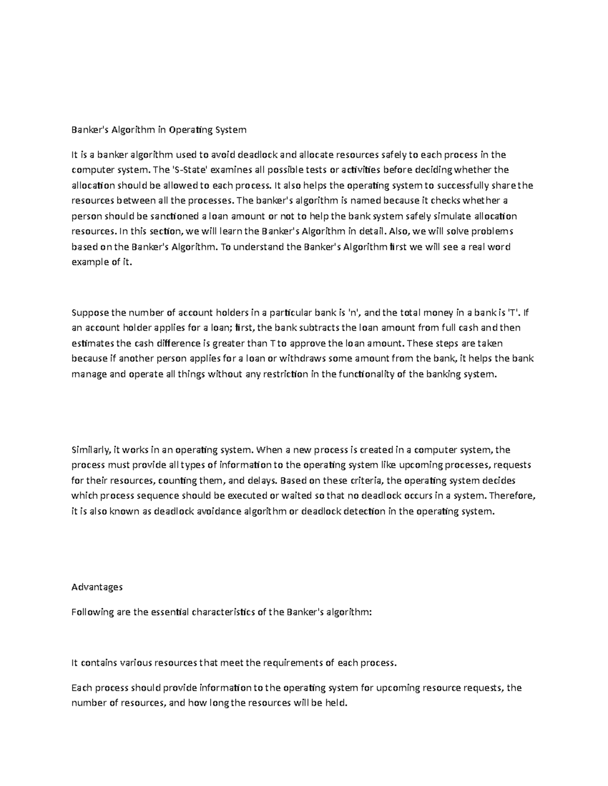 Banker's Algori-WPS Office - Banker's Algorithm in Operating SystemIt ...