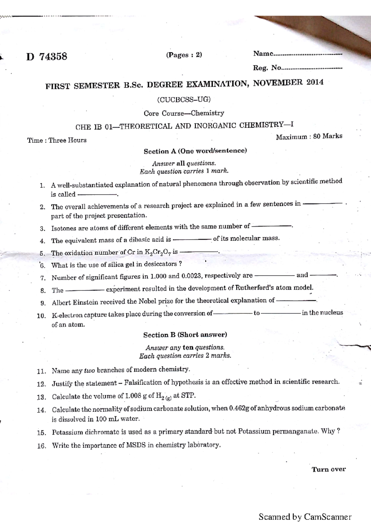 2014 s1 core chemistry - Question paper - Scanned by CamScanner Scanned ...