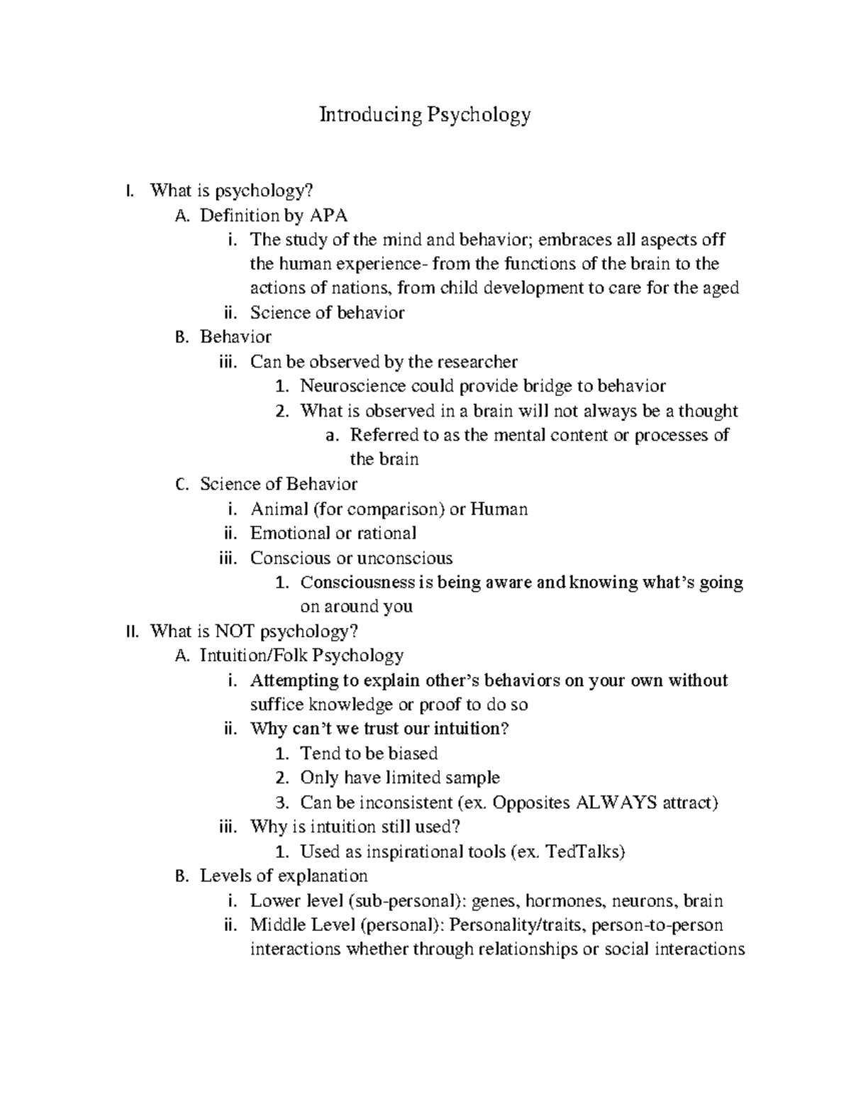 Introducing Psychology - What is psychology? A. Definition by APA i ...
