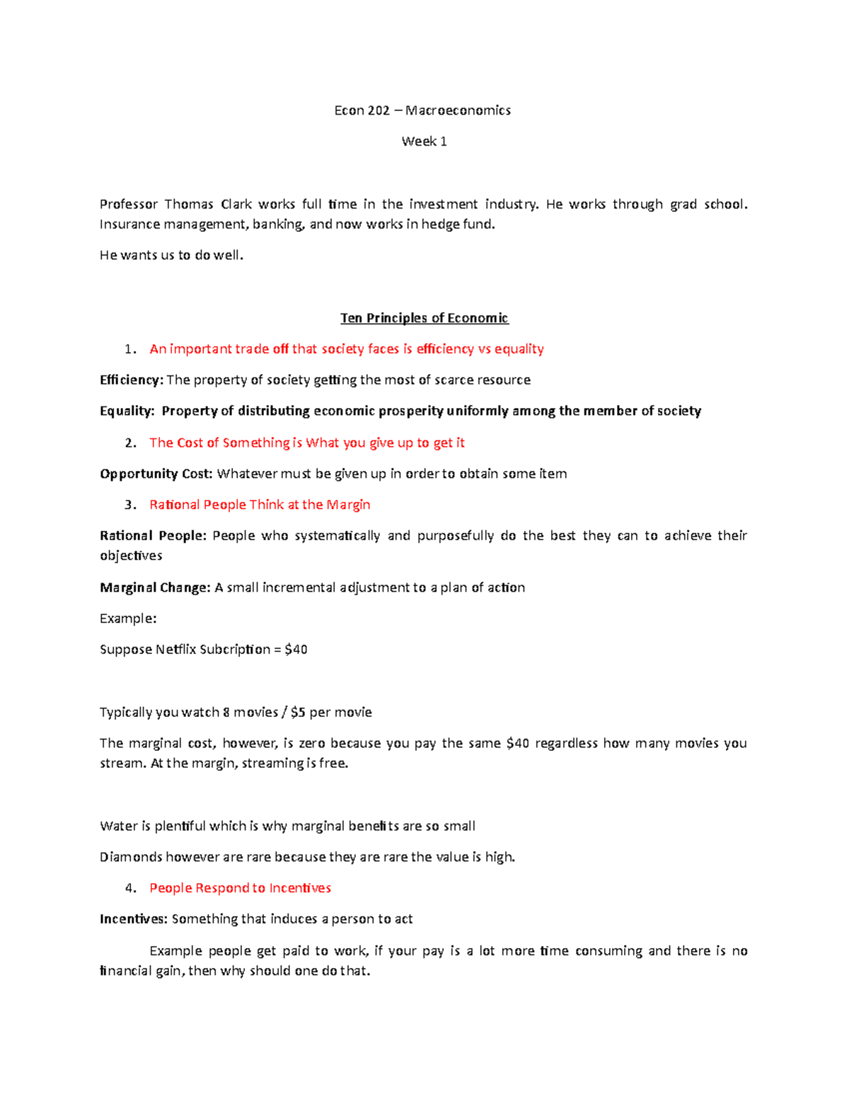Econ 202 Week1 - Professor Thomas Clark Econ 202 Notes - Econ 202 ...