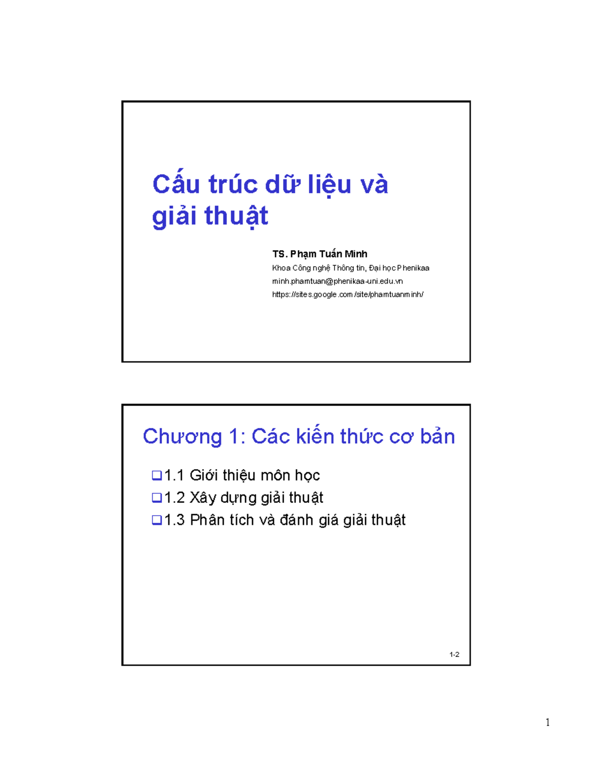 Algorithm Vn C1 Slide 1 Cấu Trúc Dữ Liệu Và Giải Thuáºt Ts Phạm