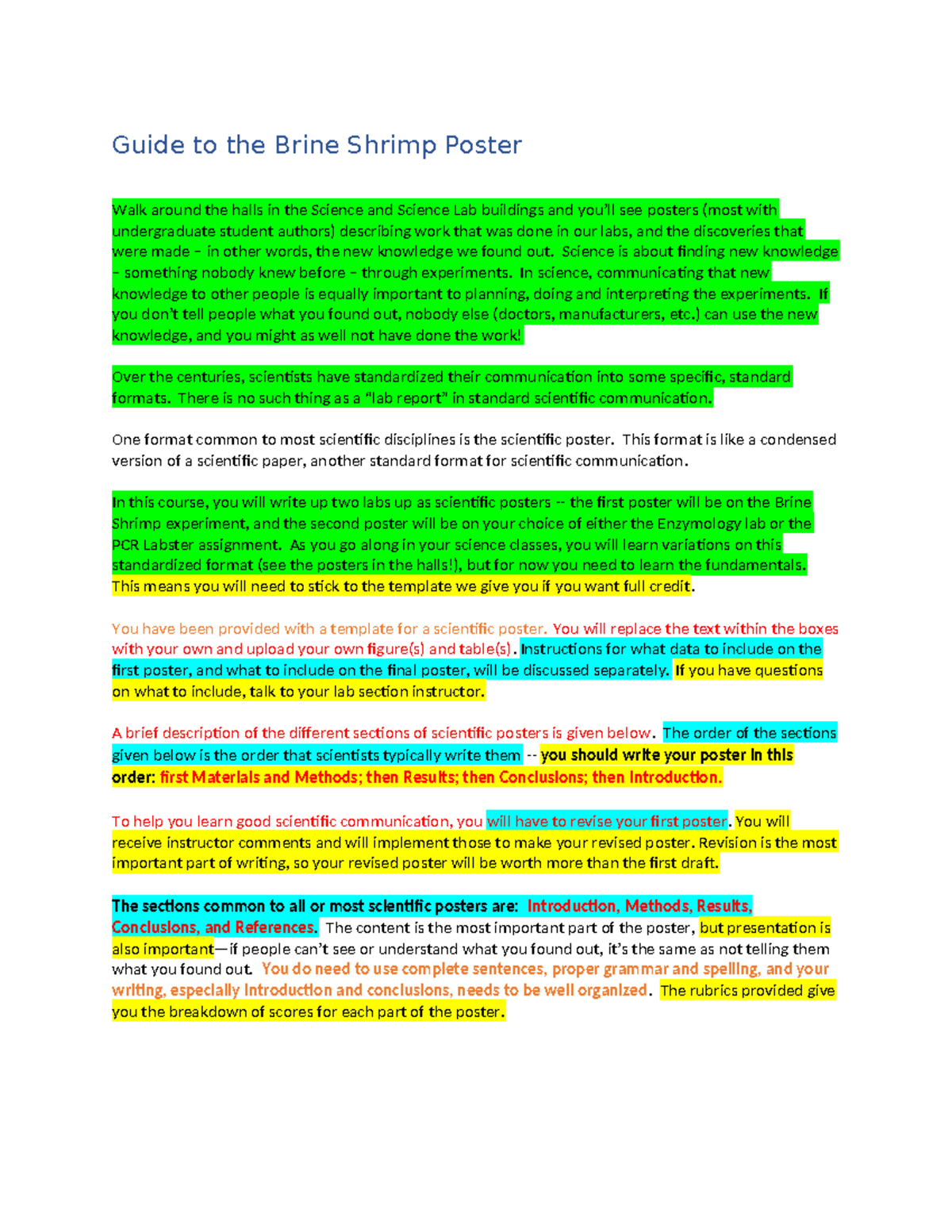 Guide to Brine Shrimp Poster Sp22 - Guide to the Brine Shrimp Poster ...