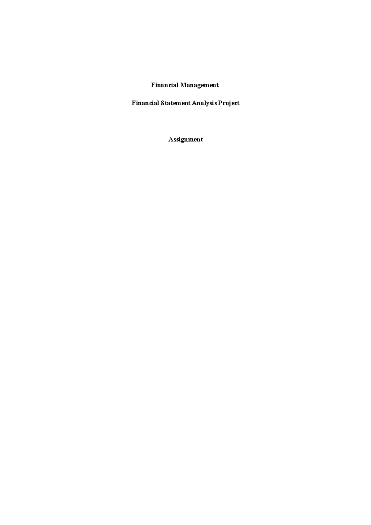 Financial Management sos - Financial Management Financial Statement ...