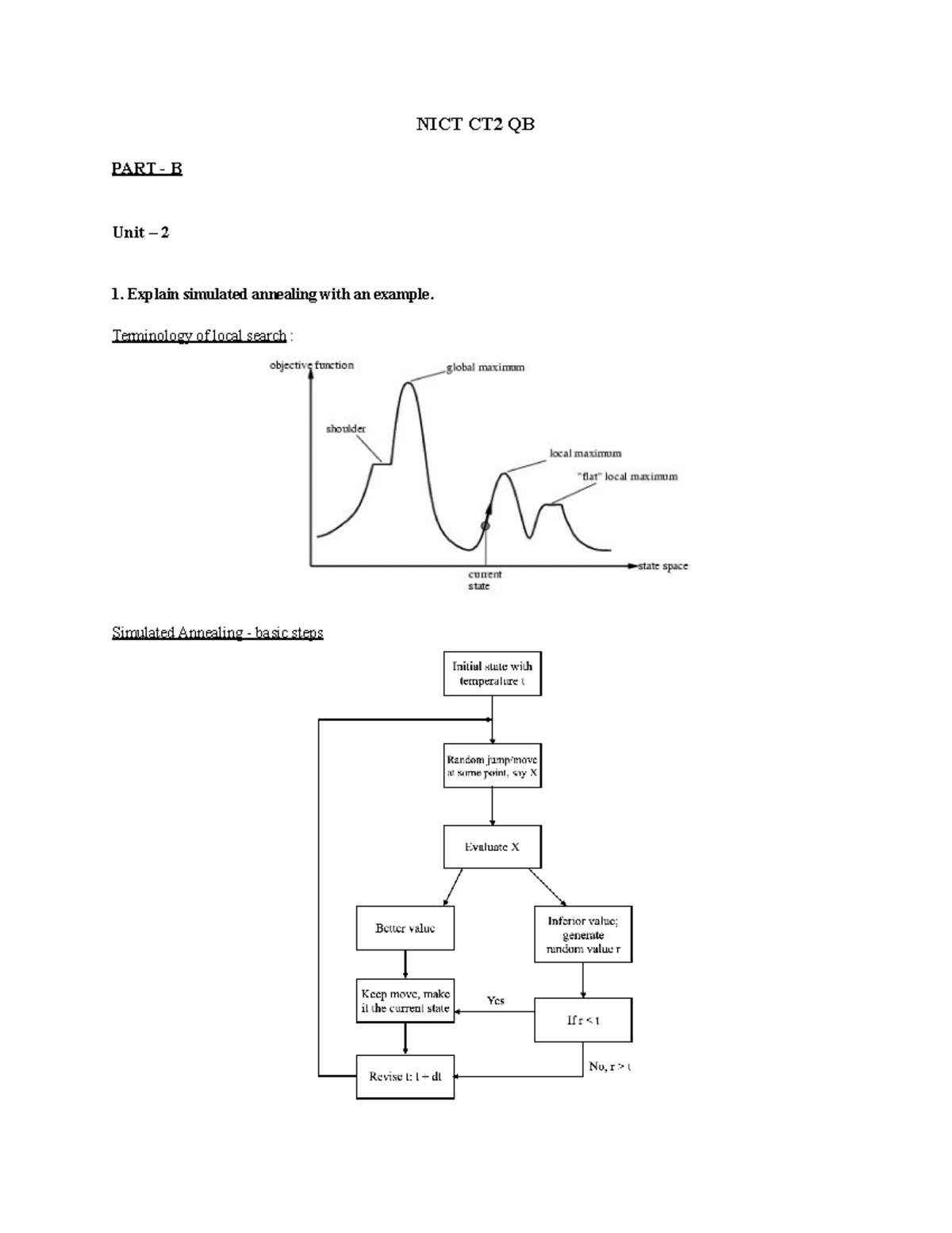 NICT CT2 QB - Nature Inspired Computing Techniques - NICT CT2 QB PART - B Unit – 2 Explain ...