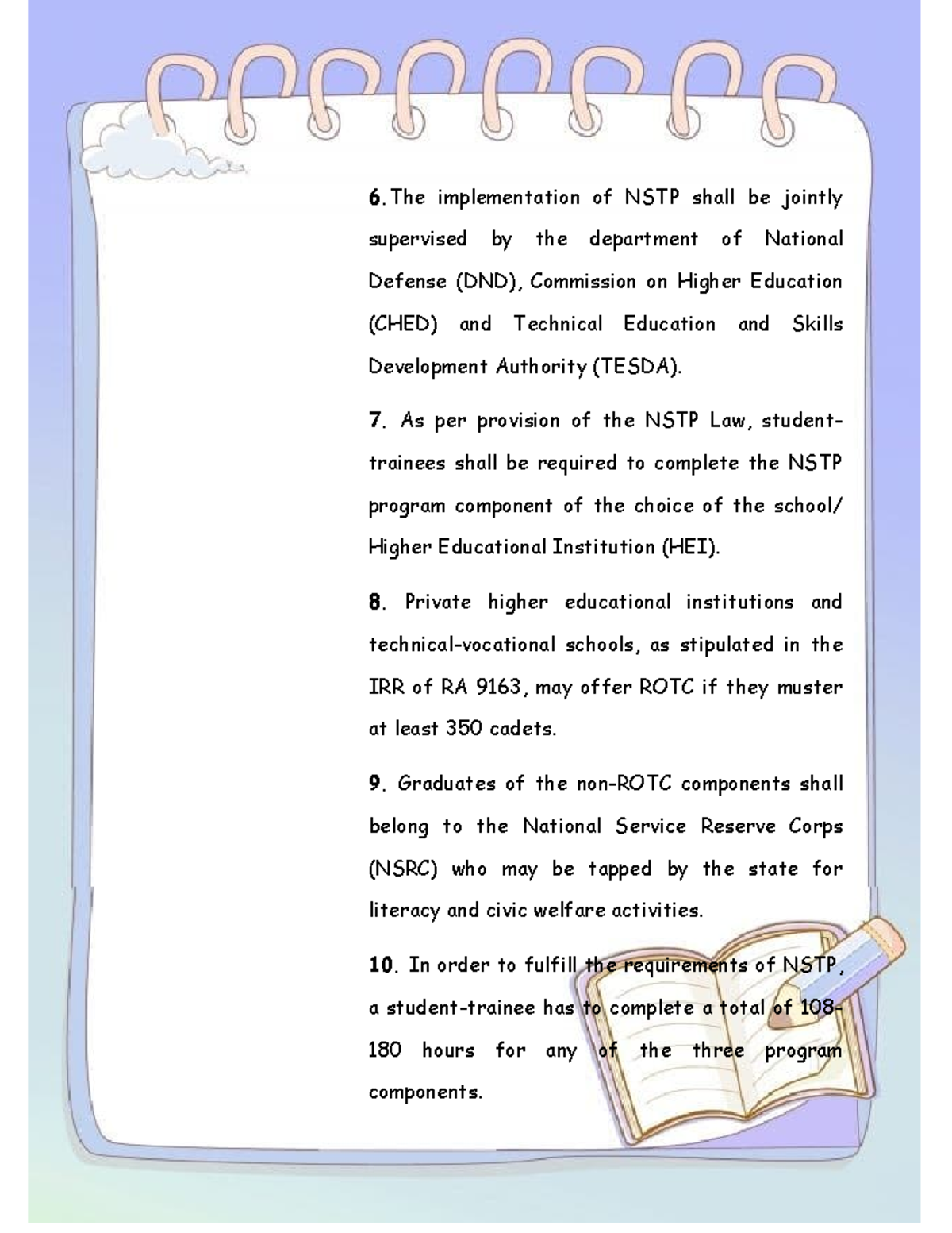 Doc1 ACT 6 The Implementation Of NSTP Shall Be Jointly Supervised