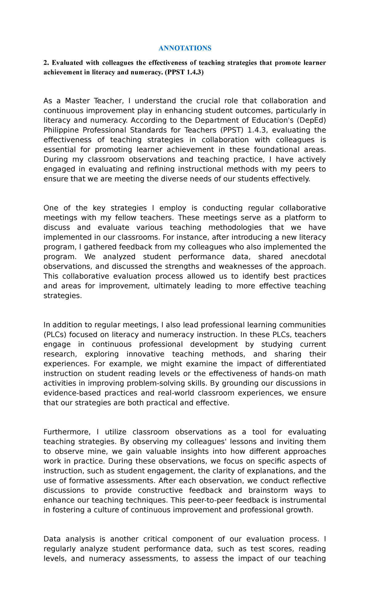 Annotations OBJ 2 - annotation - ANNOTATIONS Evaluated with colleagues ...