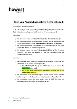 Psychodiagnostisch rapport voorbeeld - Psychodiagnostisch verslag Identificatiegegevens Naam ...