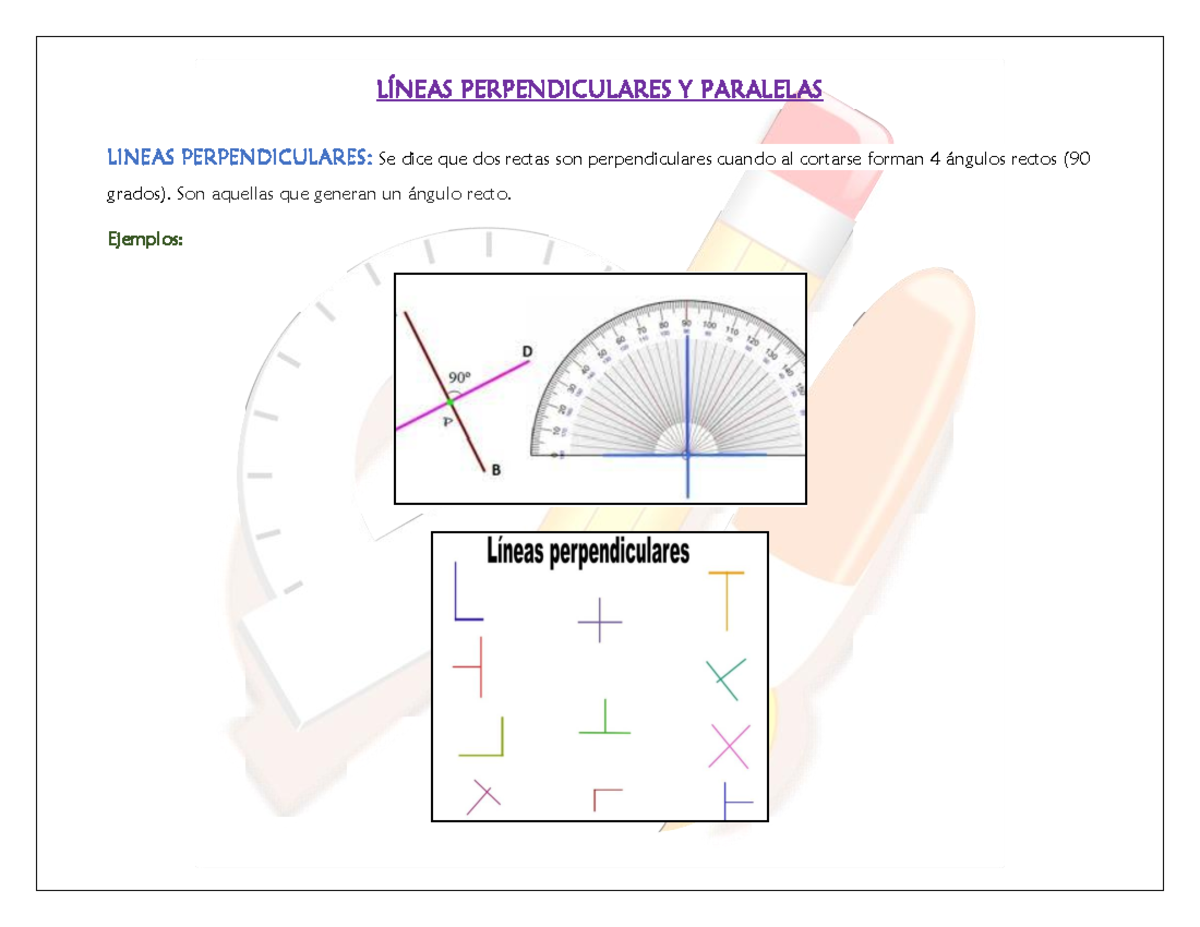 Recurso - Clase N°03 - LÍNEAS PERPENDICULARES Y PARALELAS LINEAS ...