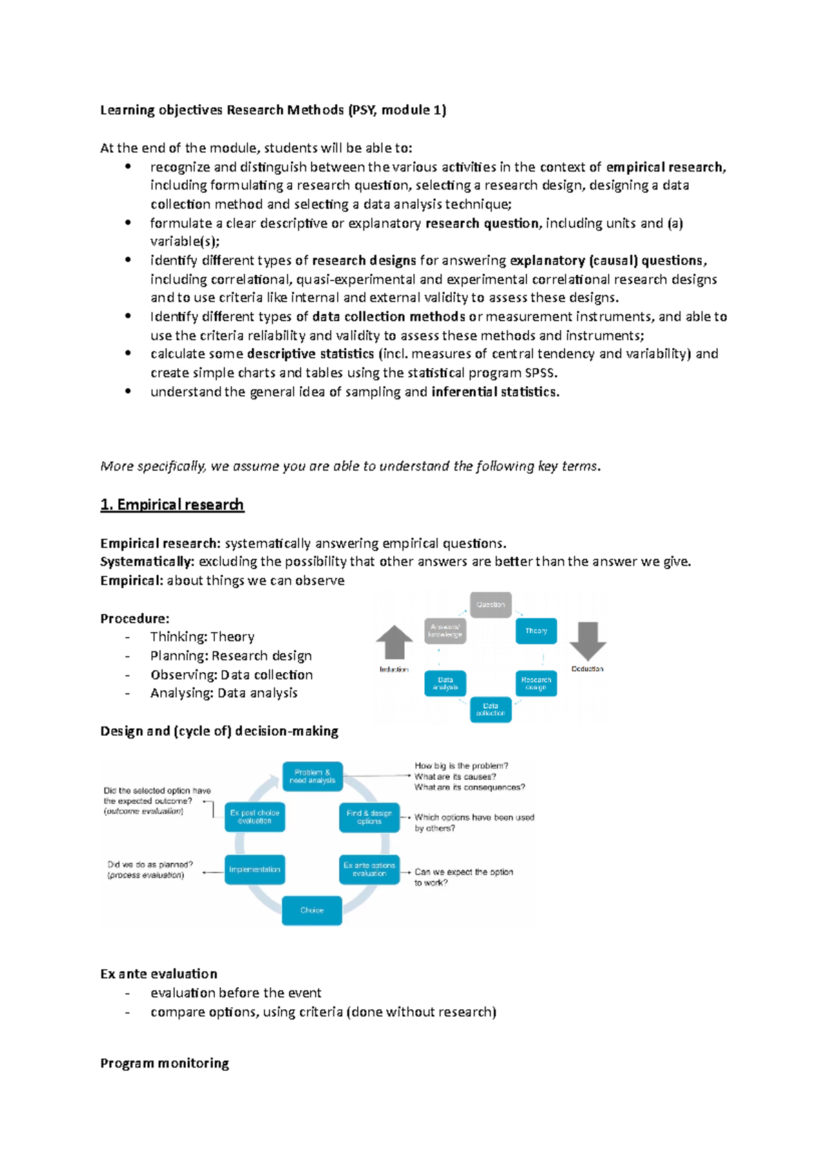 Module 1 - Samenvatting Business Research Methods - Learning objectives ...