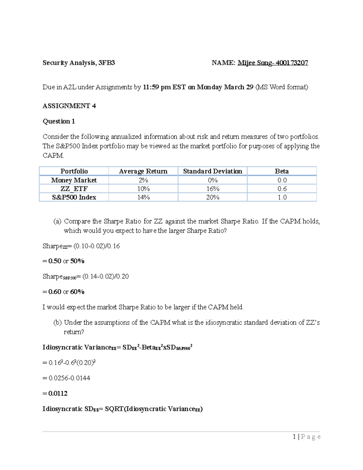Assignment 4 - winter - balvers - Security Analysis, 3FB3 NAME: Mijee Song- 400173207 Due in A2L ...