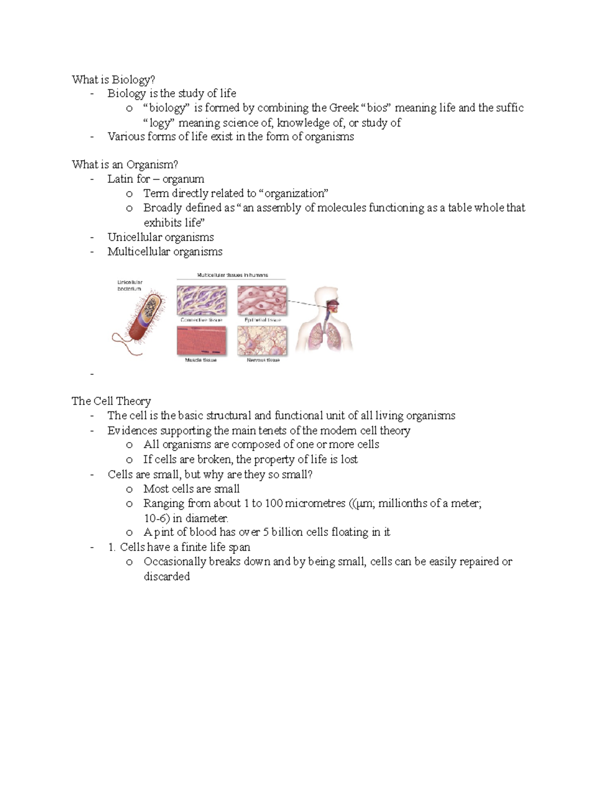 BIO 120 Lecture 1 - Dr. Chedrese - What is Biology? - Biology is the ...