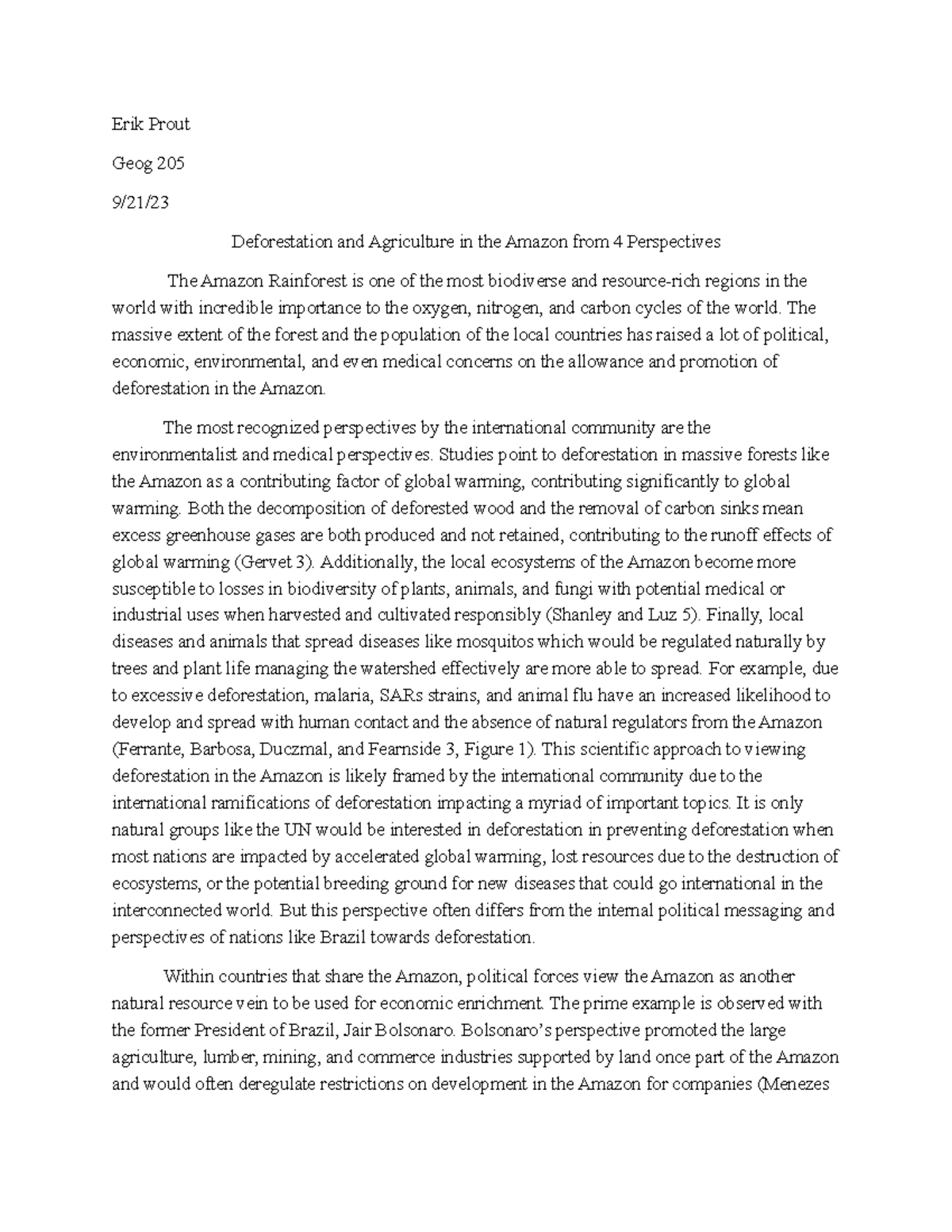 Sample Essay Biosphere Geog205 - Erik Prout Geog 205 9/21 ...