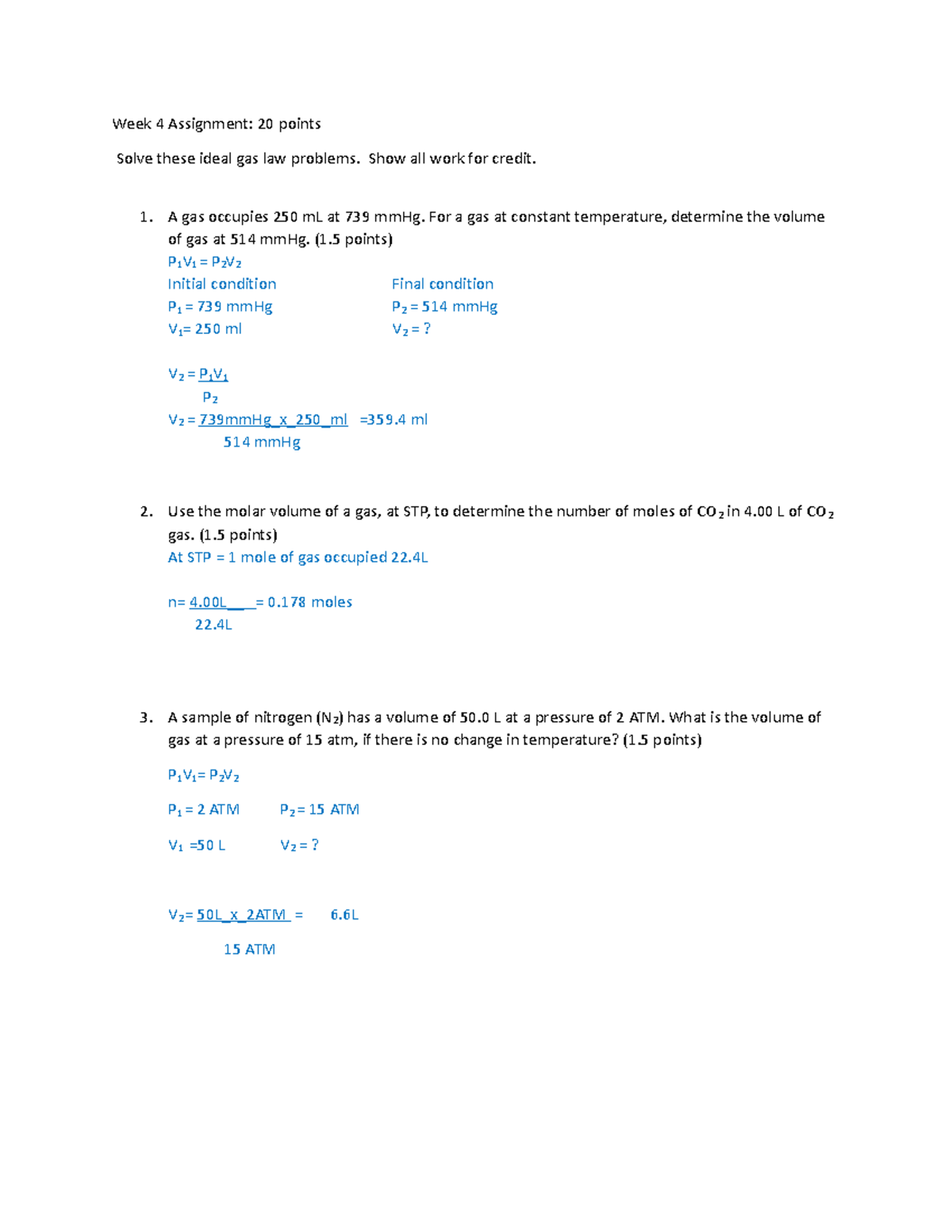 Week 4 Assignment- 20 points - Week 4 Assignment: 20 points Solve these ...