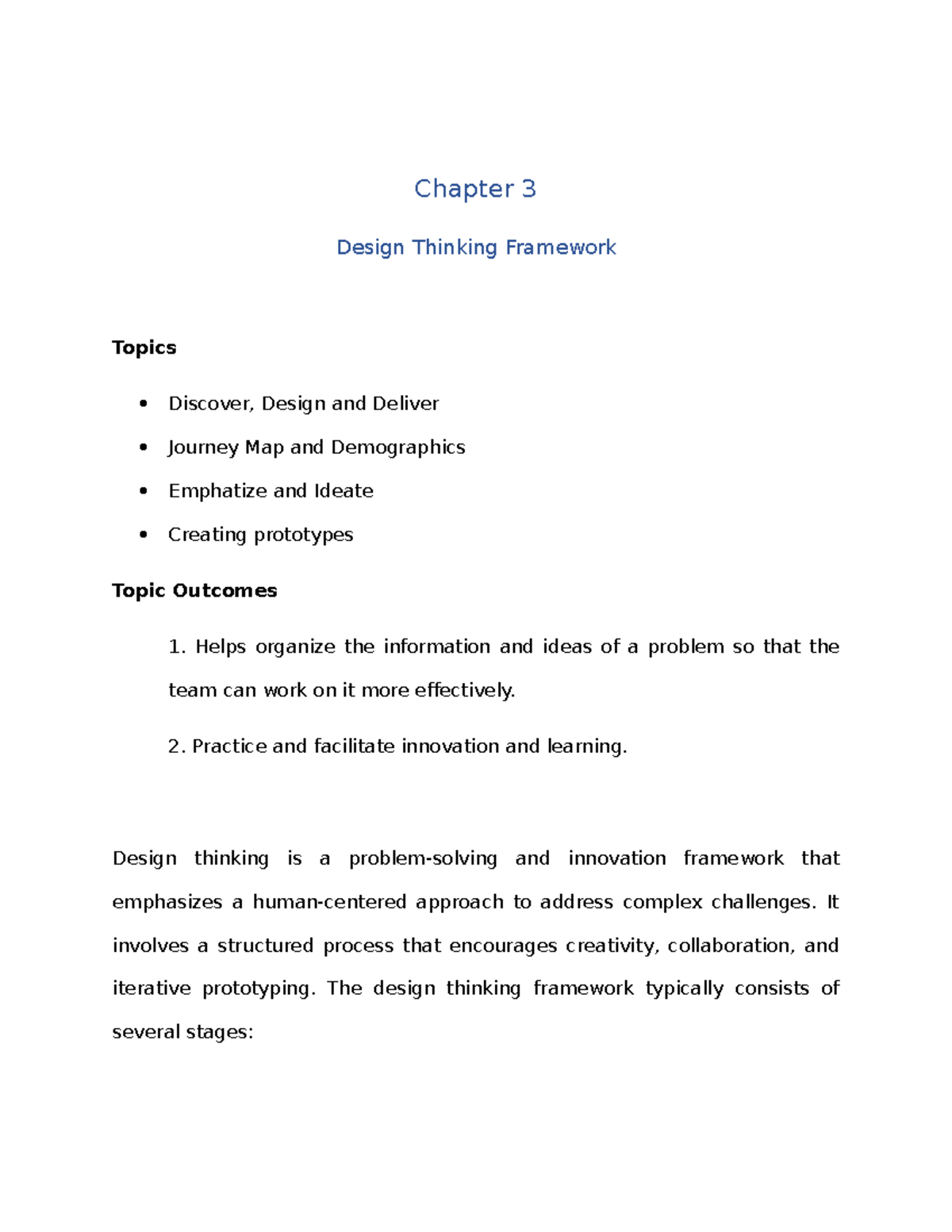 Chapter-3-module - It lesson - Chapter 3 Design Thinking Framework ...