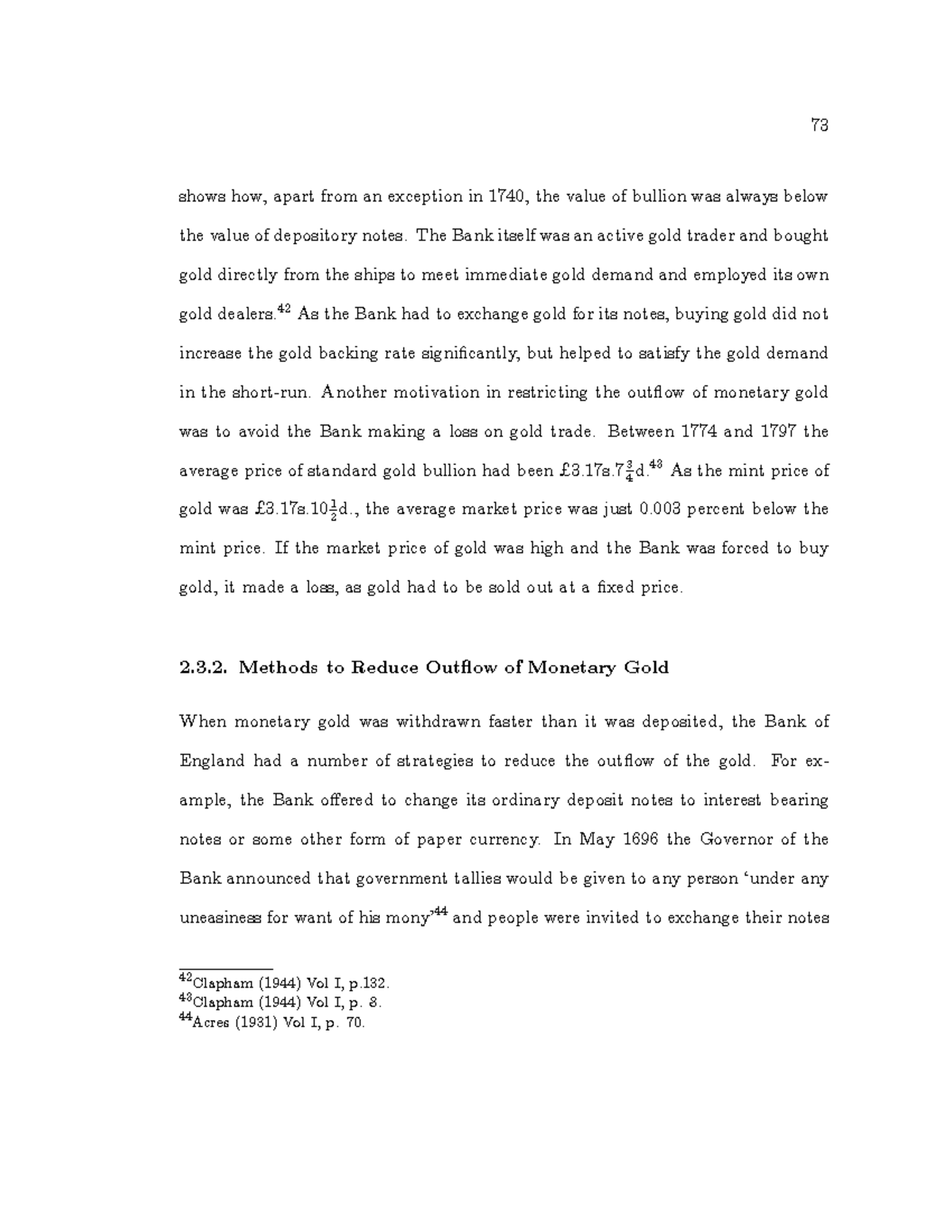 Lessons AND Evidence 25 - 73 shows how, apart from an exception in 1740 ...