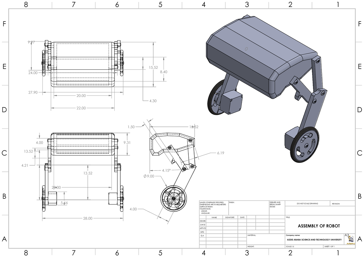 Assembly of robot 2D - Teaching - CADB 1.504 4° 15 6 CADB 4.2113 4 20. ...