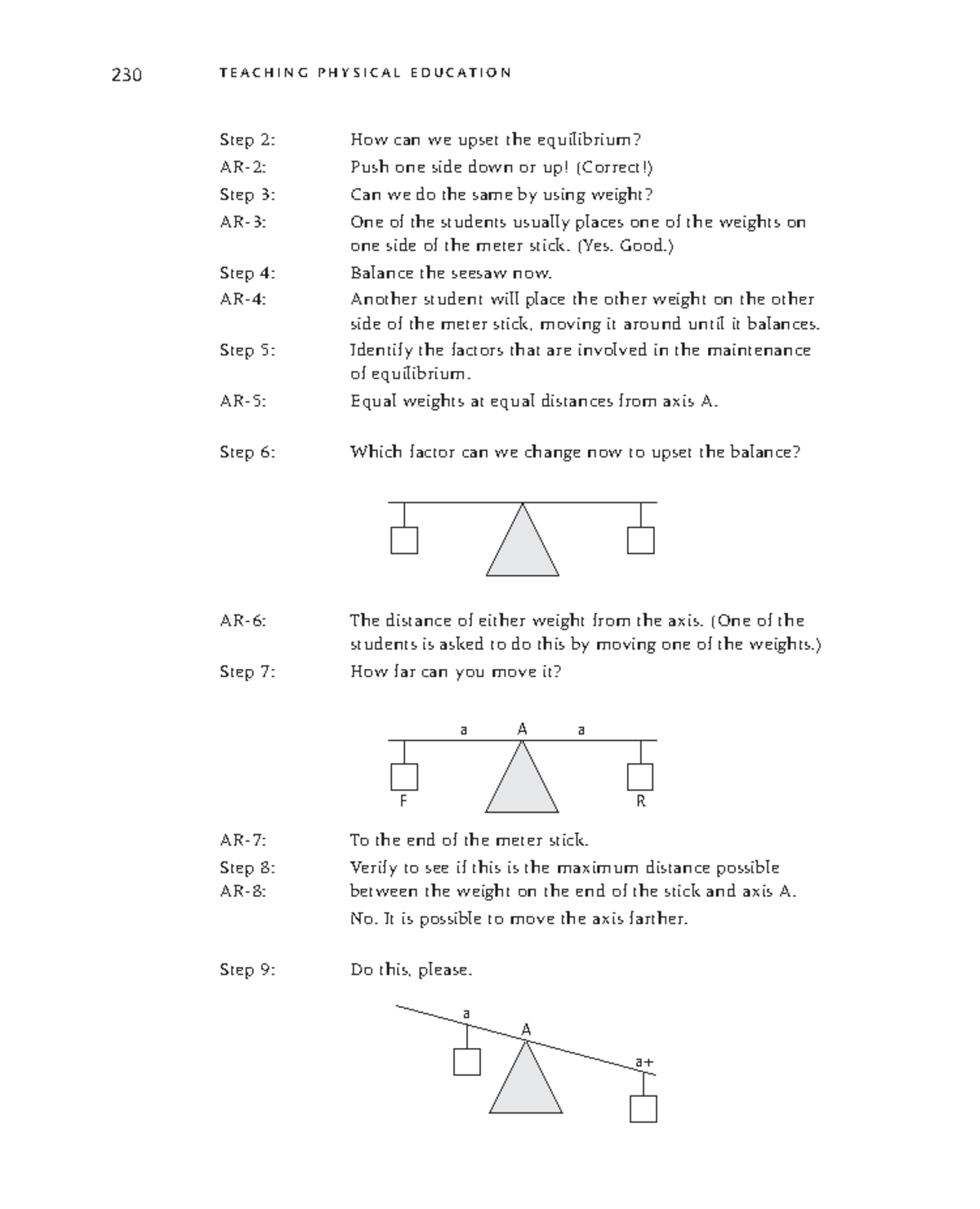 Physical education-142 - Step 2: How can we upset the equilibrium? AR-2 ...