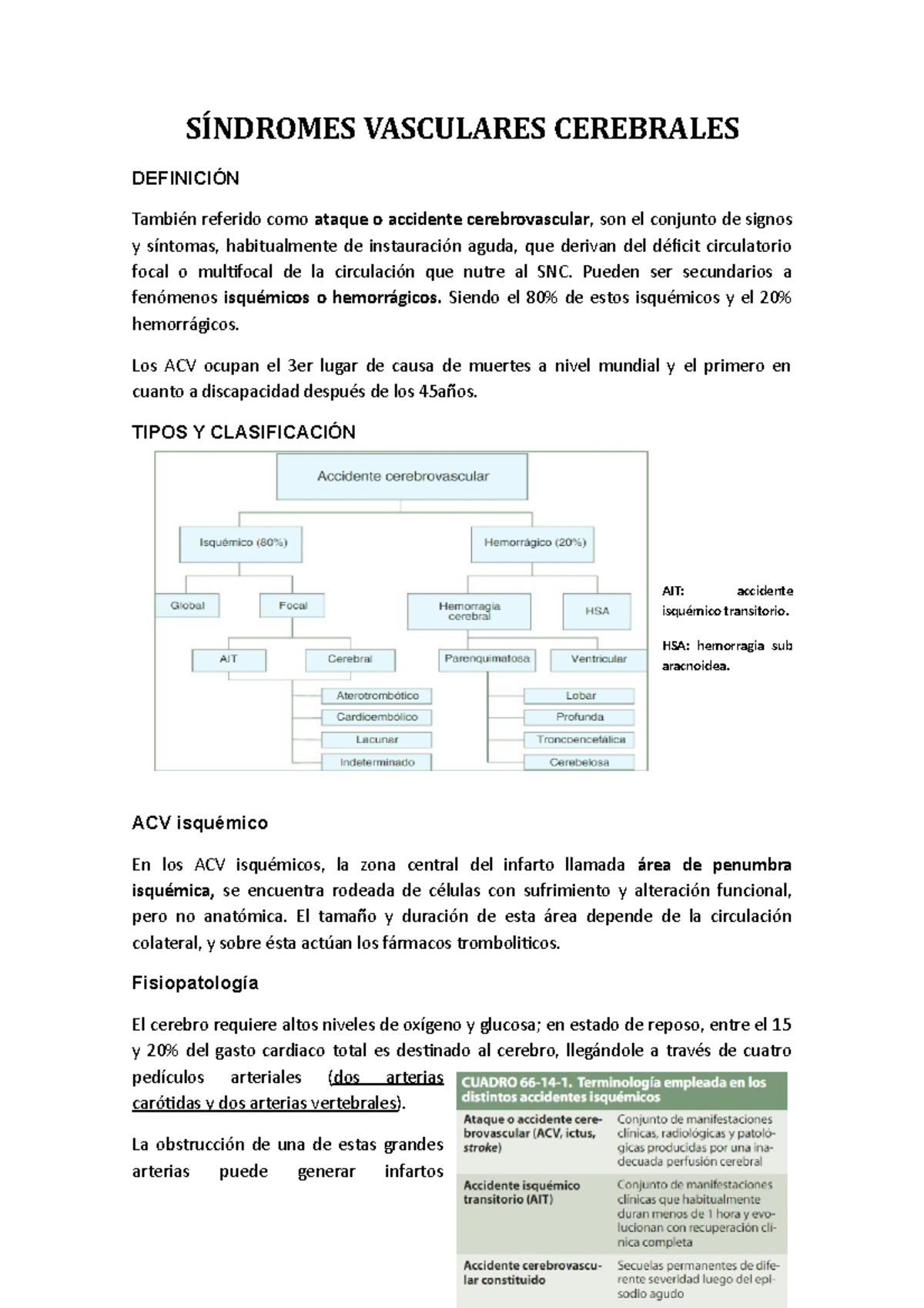 Síndromes Vasculares Cerebrales - SÍNDROMES VASCULARES CEREBRALES DEFINICIÓN También referido ...