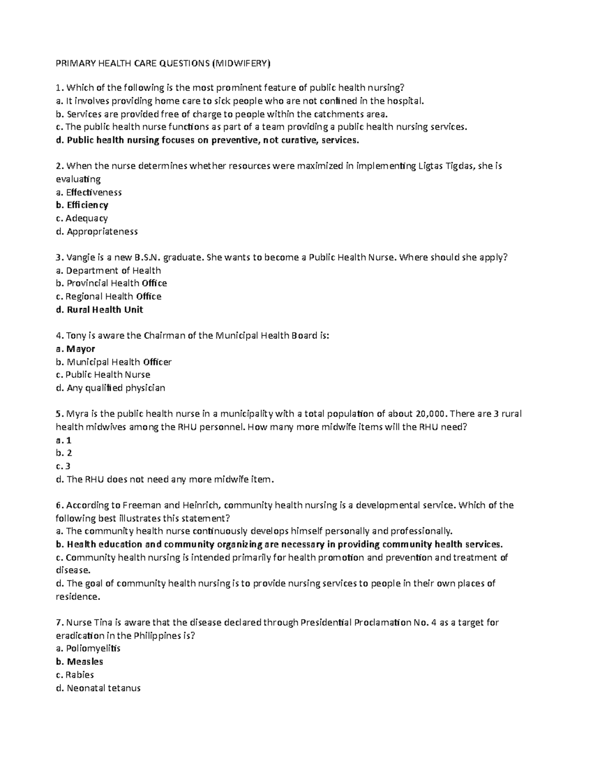 285688737 Primary Health Care Questions PRIMARY HEALTH CARE QUESTIONS