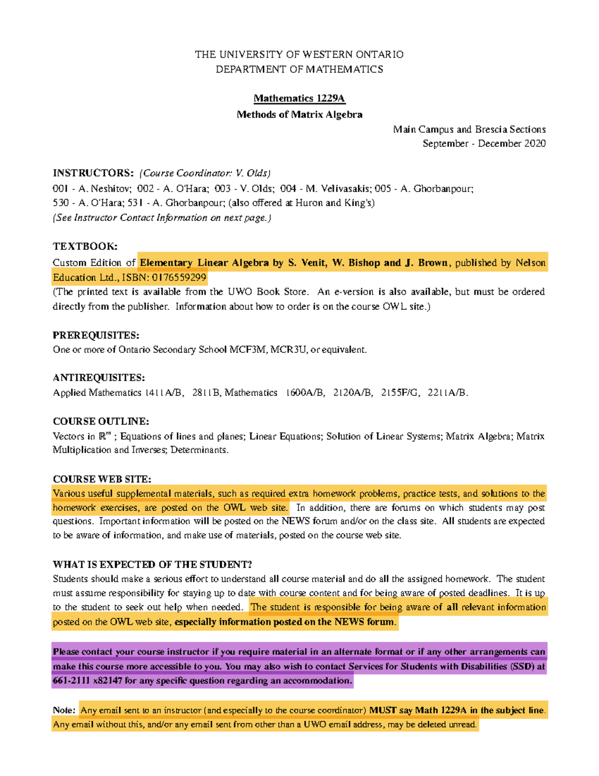 Math 1229 Syllabus 2020-2021 - THE UNIVERSITY OF WESTERN ONTARIO ...