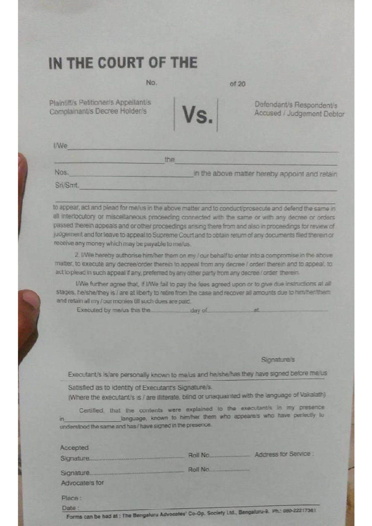 1000158652 - Notes - IN THE COURT OF THE No. of 20 Decree Vs. Accused ...