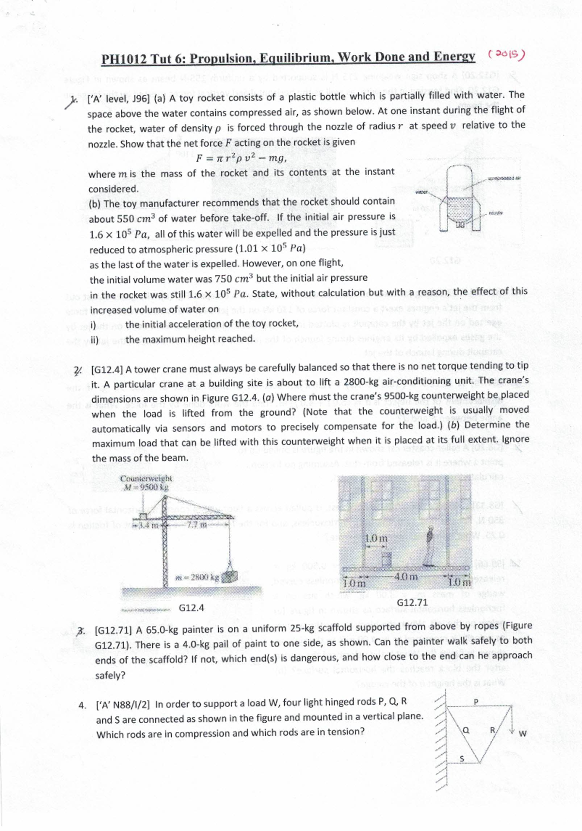 2015 ph1012 tutorial 6 solution - PH1012 - Studocu