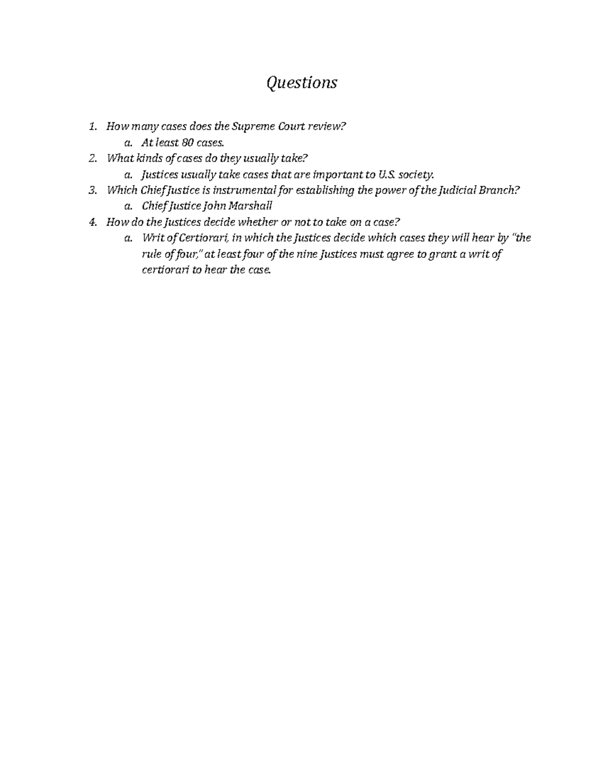 Government Questions - Questions How many cases does the Supreme Court ...