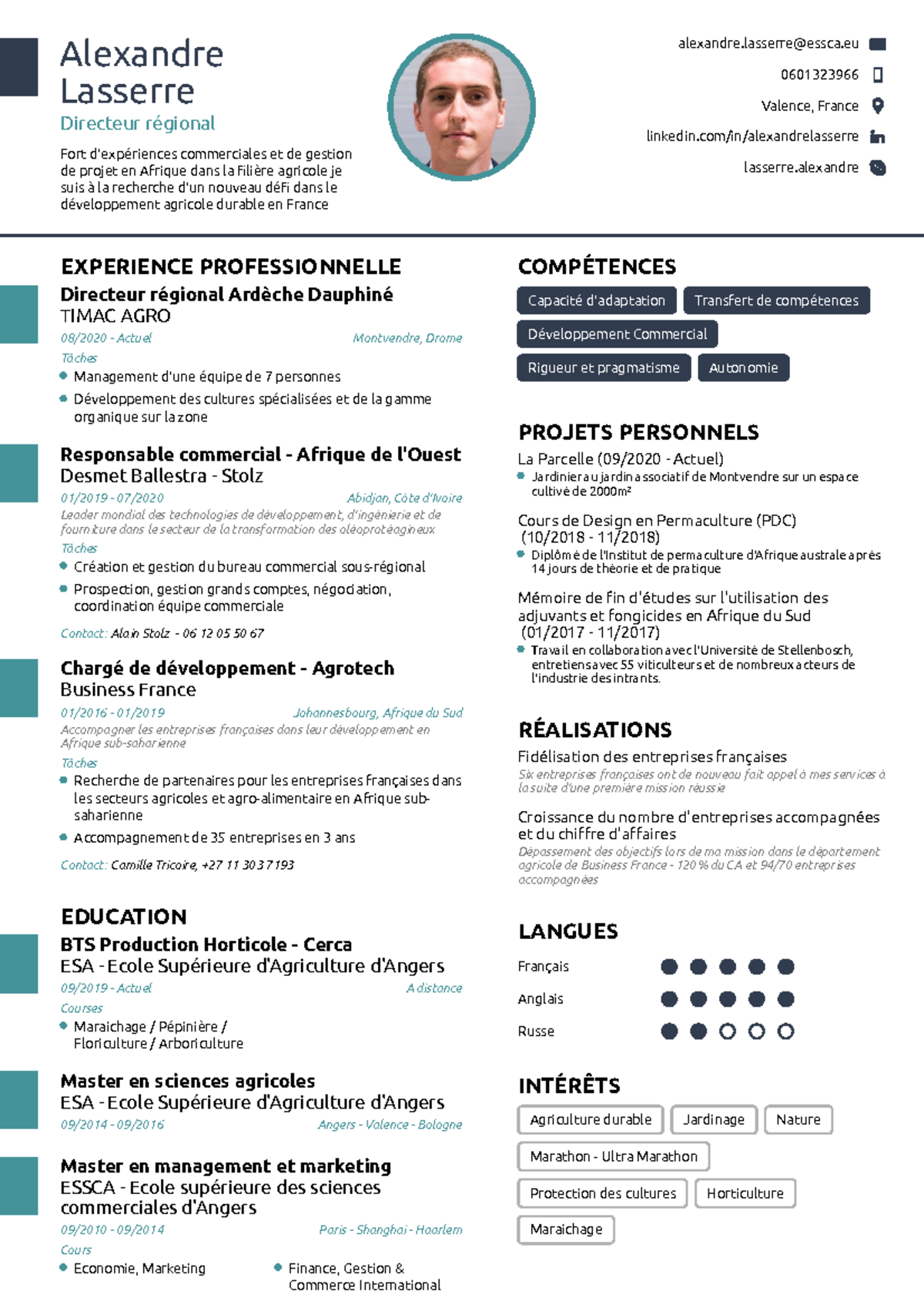 Alexandre Lasserre - CV - Alexandre Lasserre Directeur régional Fort d ...