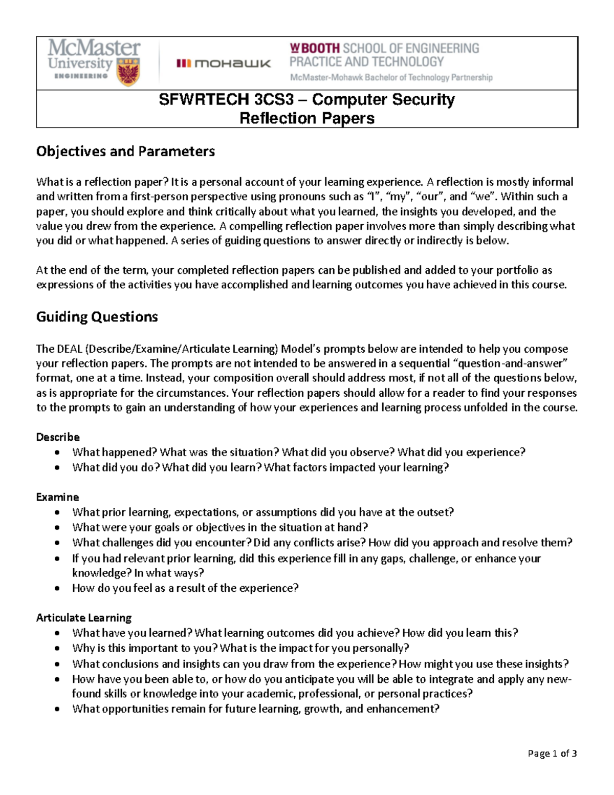 Reflection Papers - Page 1 of 3 SFWRTECH 3CS 3 – Computer Security ...