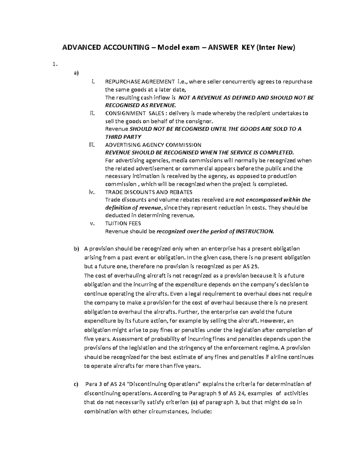 Advanced accounting - Inter new - Model Ans key - ADVANCED ACCOUNTING ...