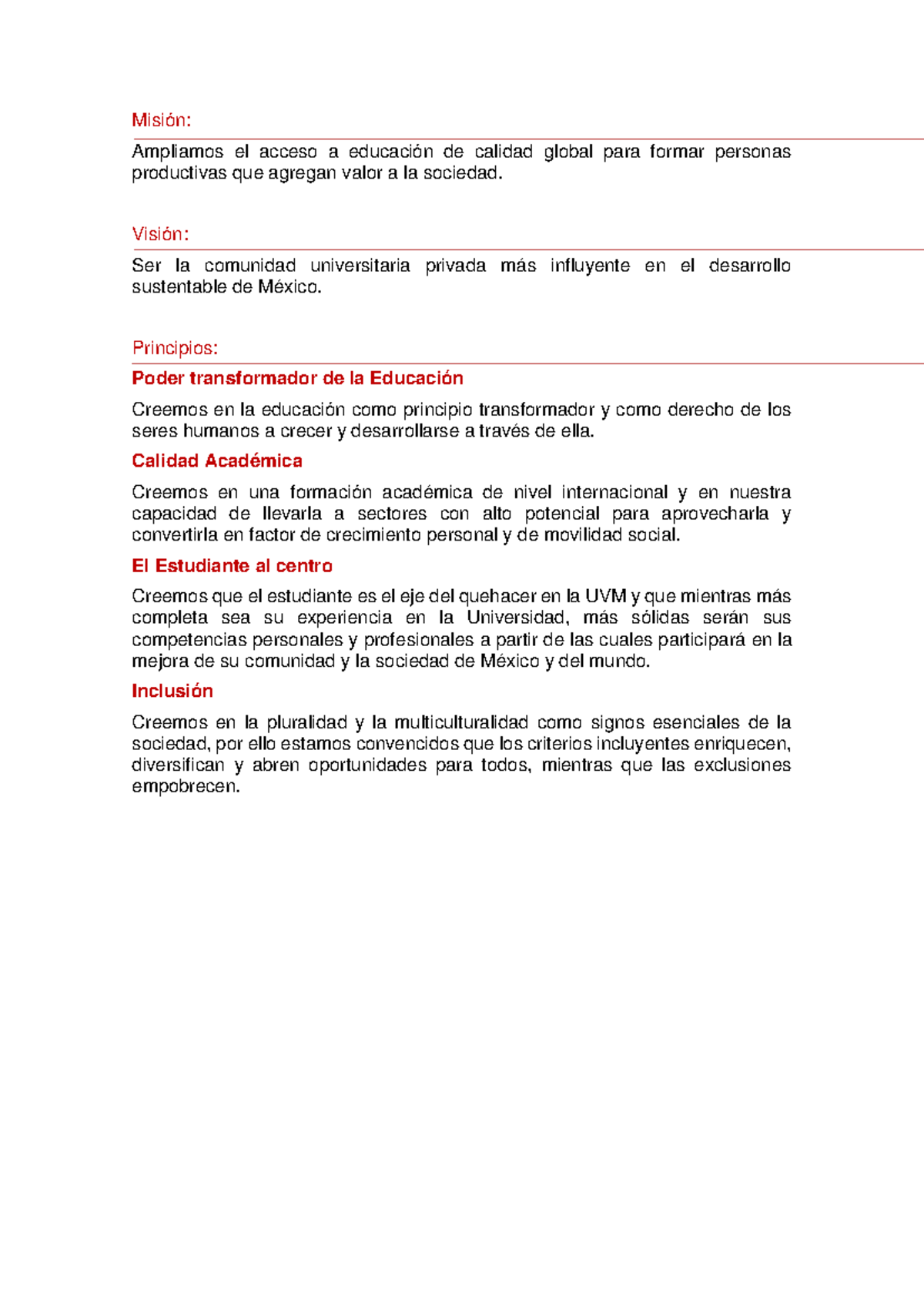 Filosofia UVM - Misión: Ampliamos el acceso a educación de calidad ...