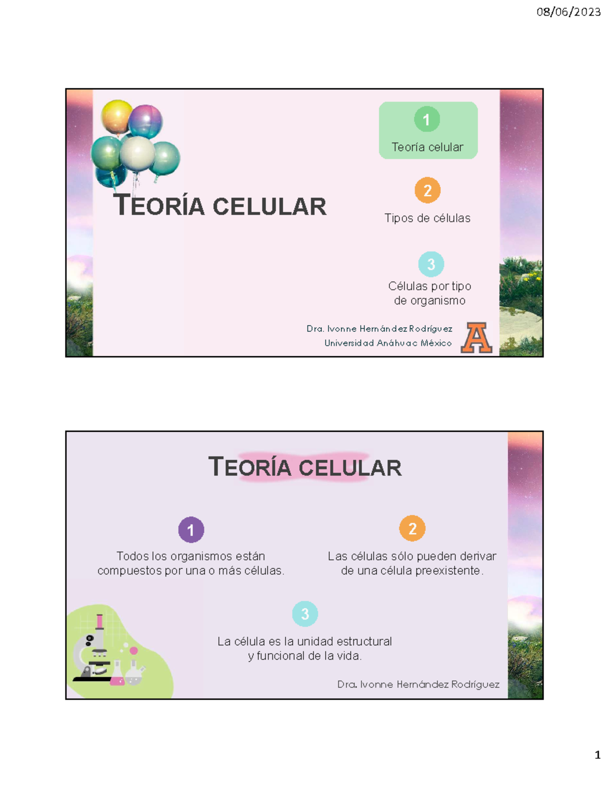 Teoría celular - 08/06/ 1 TEORÍA CELULAR 1 2 3 Teoría celular Tipos de ...