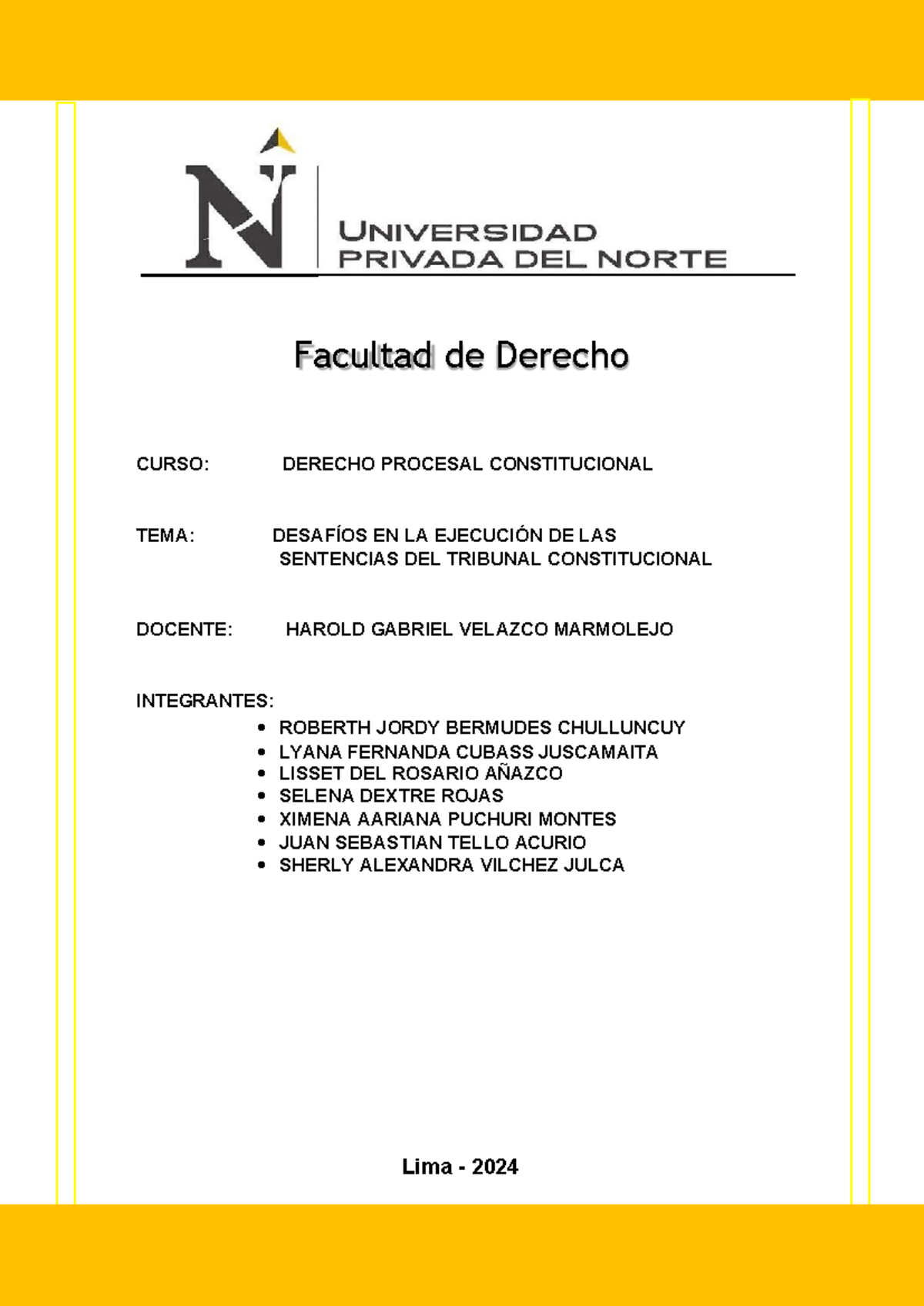 T1 merged - Jfjfjfj - Facultad de Derecho CURSO: DERECHO PROCESAL ...