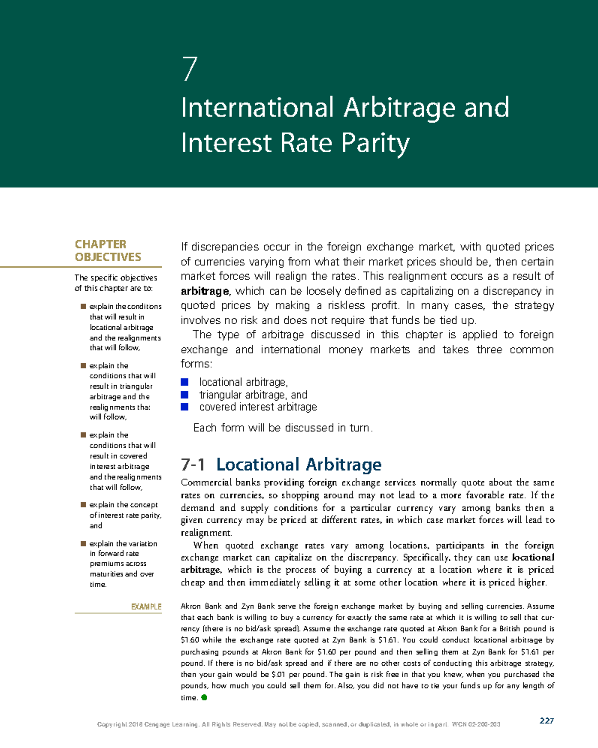 Chapter 7 - INTERNATIONAL ARBITRAGE AND INTEREST RATE PARITY - 7 ...