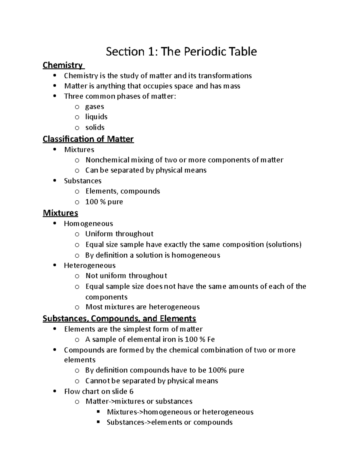 The periodic table - Lecture notes 1 - Section 1: The Periodic Table ...