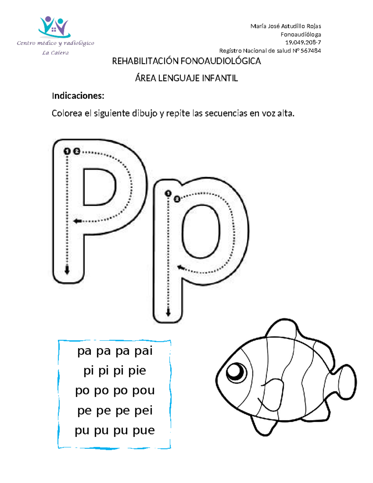 Rehabilitación Fonoaudiológica fonema p inicial - Lingüística general y ...