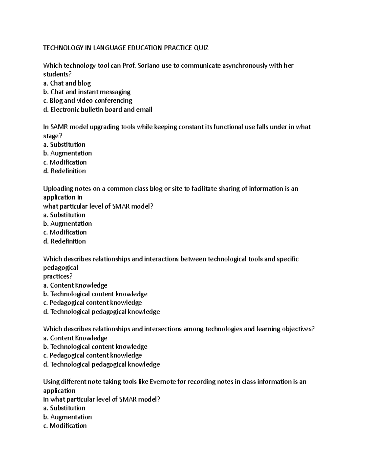 Technology IN Language Education Practice QUIZ 2 - TECHNOLOGY IN ...