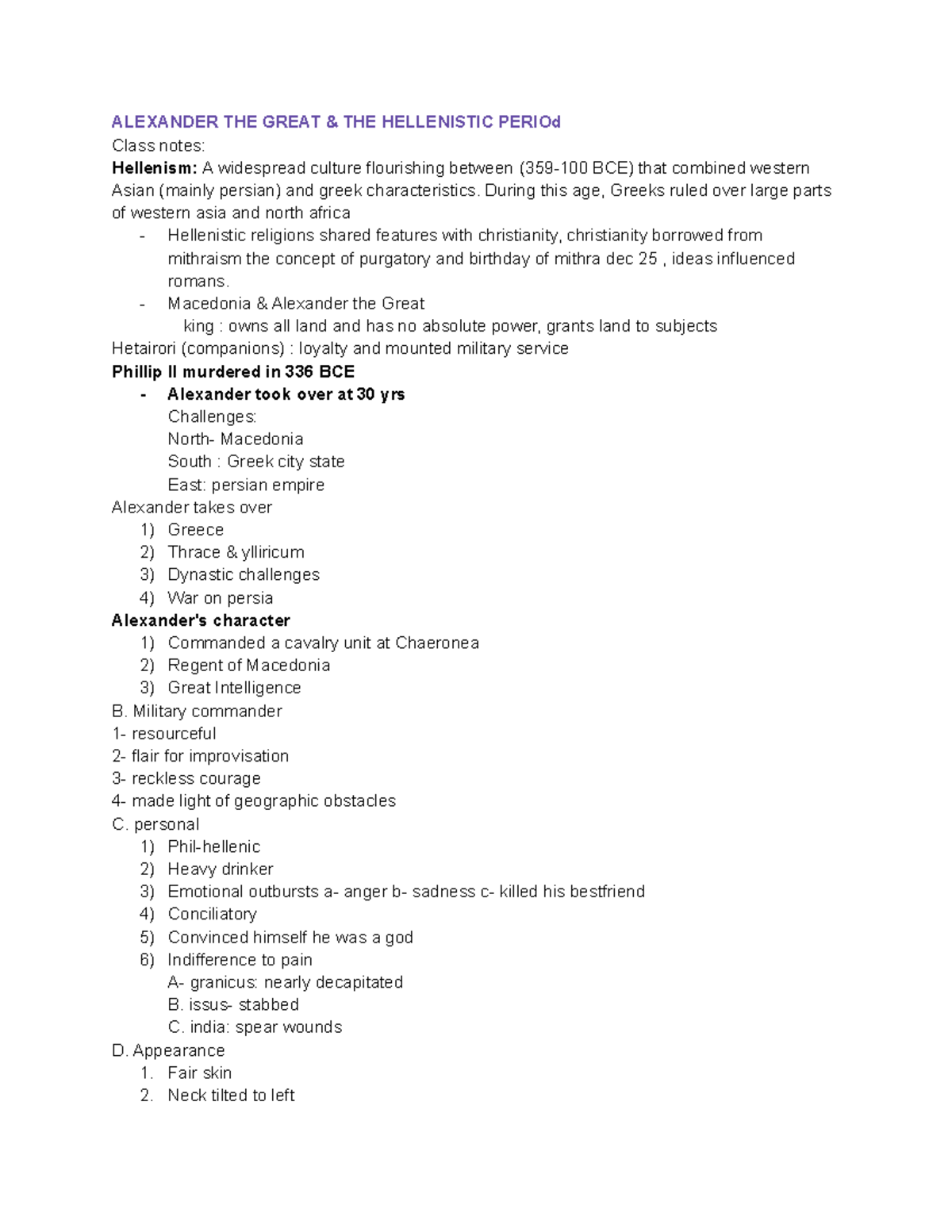 Alexander THE Great & THE Hellenistic Period - ALEXANDER THE GREAT ...