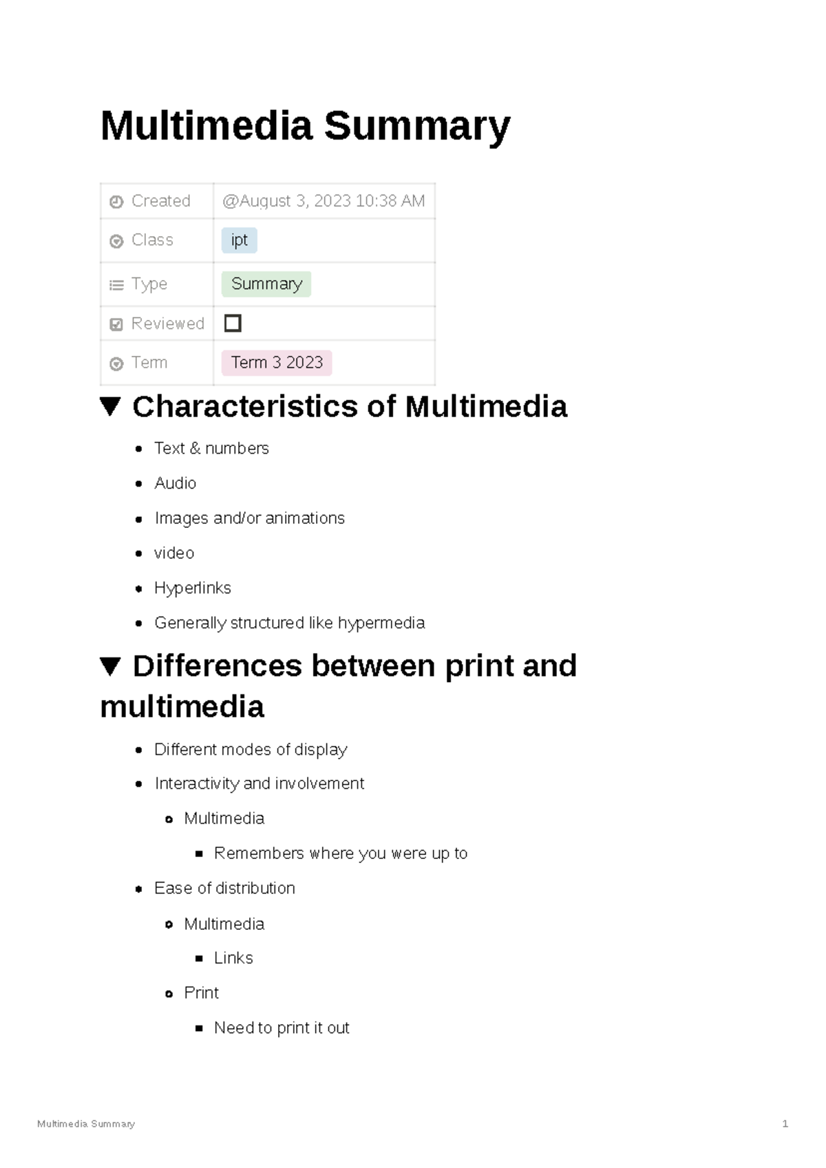 Multimedia - dfssdf - Multimedia Summary Created Class ipt Type Summary ...