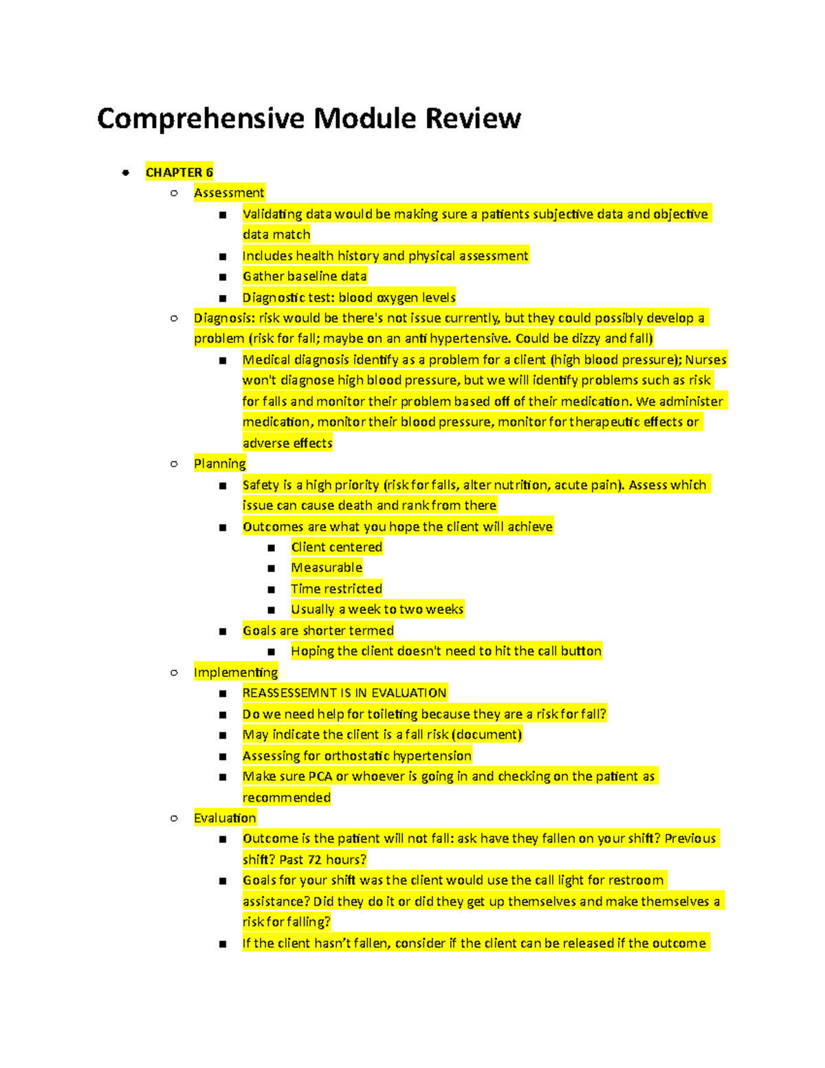 Comprehensive Module Review Dr. Dillard - Comprehensive Module Review ...