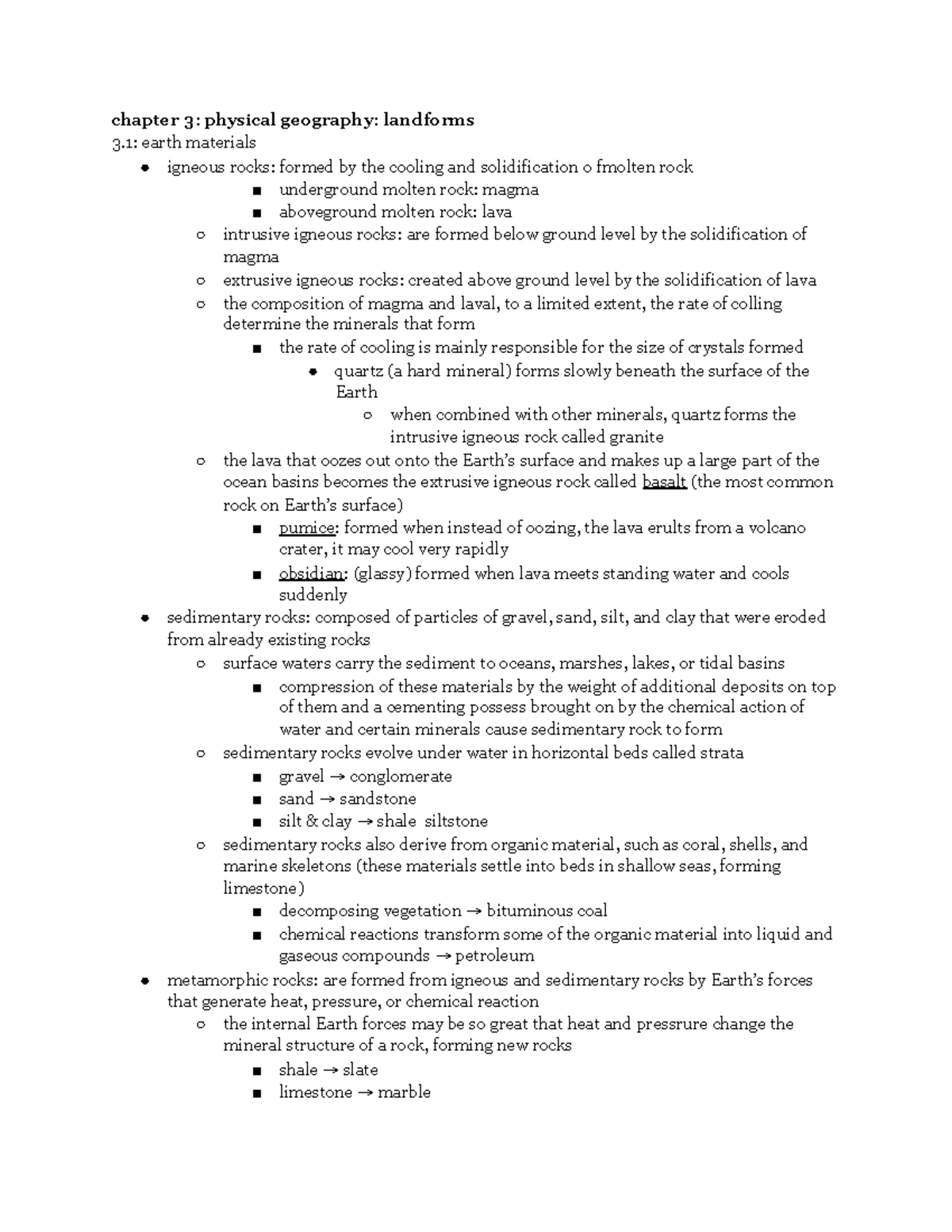 Chapter 3: physical geography (landforms) - chapter 3: physical ...